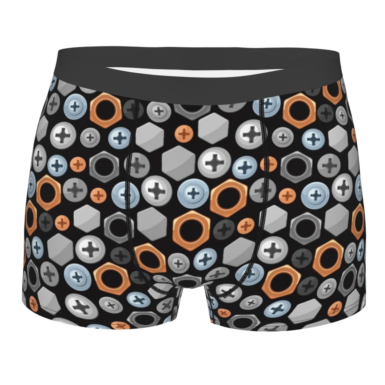 KLL Colorful Screws Men's Cotton Boxer Briefs Underwear-XX-Large ...
