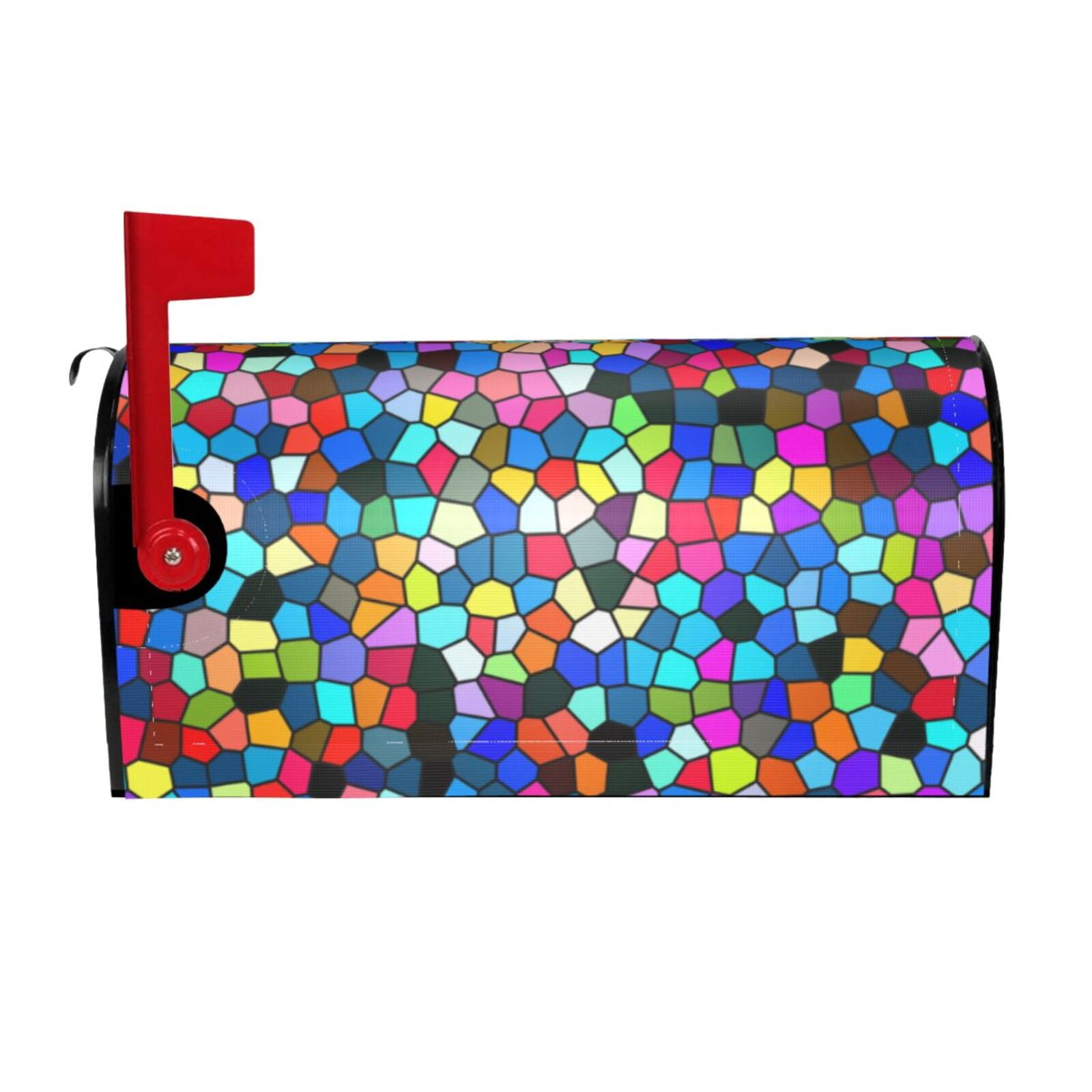 KLL Colorful Tie Dye Stained Glass 2 Pattern Mailbox Covers,Magnetic ...