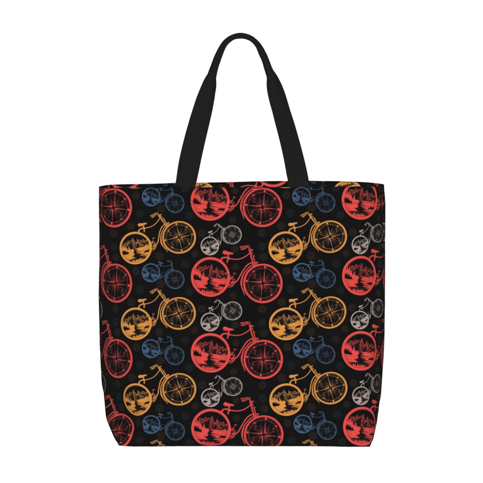 KLL Compass And Mountains In Bicycle Wheels1 Pattern Aesthetic Tote Bag ...