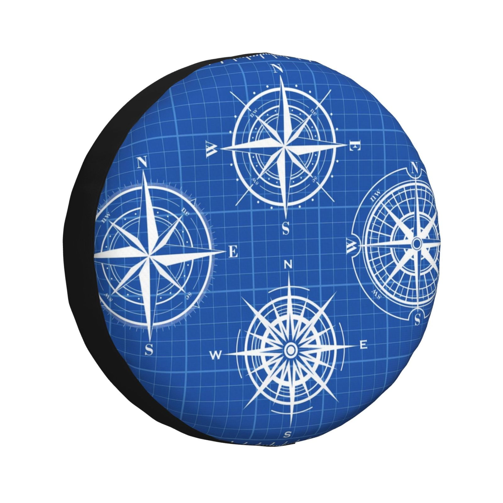 KLL Compass Pattern 14-17 inch Spare Tire Cover Universal Wheel ...