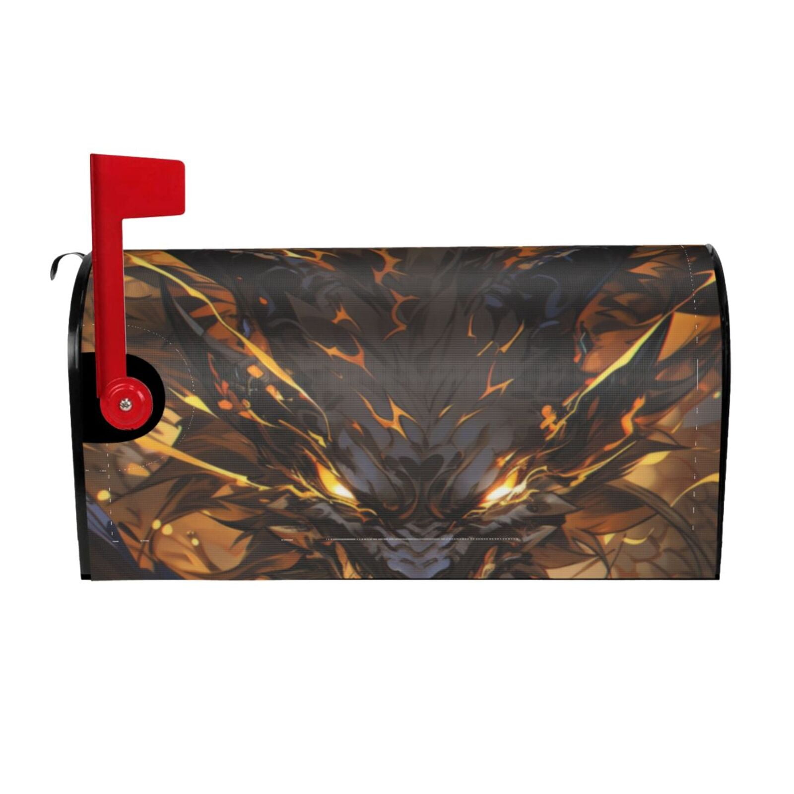 KLL Cool Black Gold Dragon Pattern Mailbox Covers,Magnetic Mailbox ...