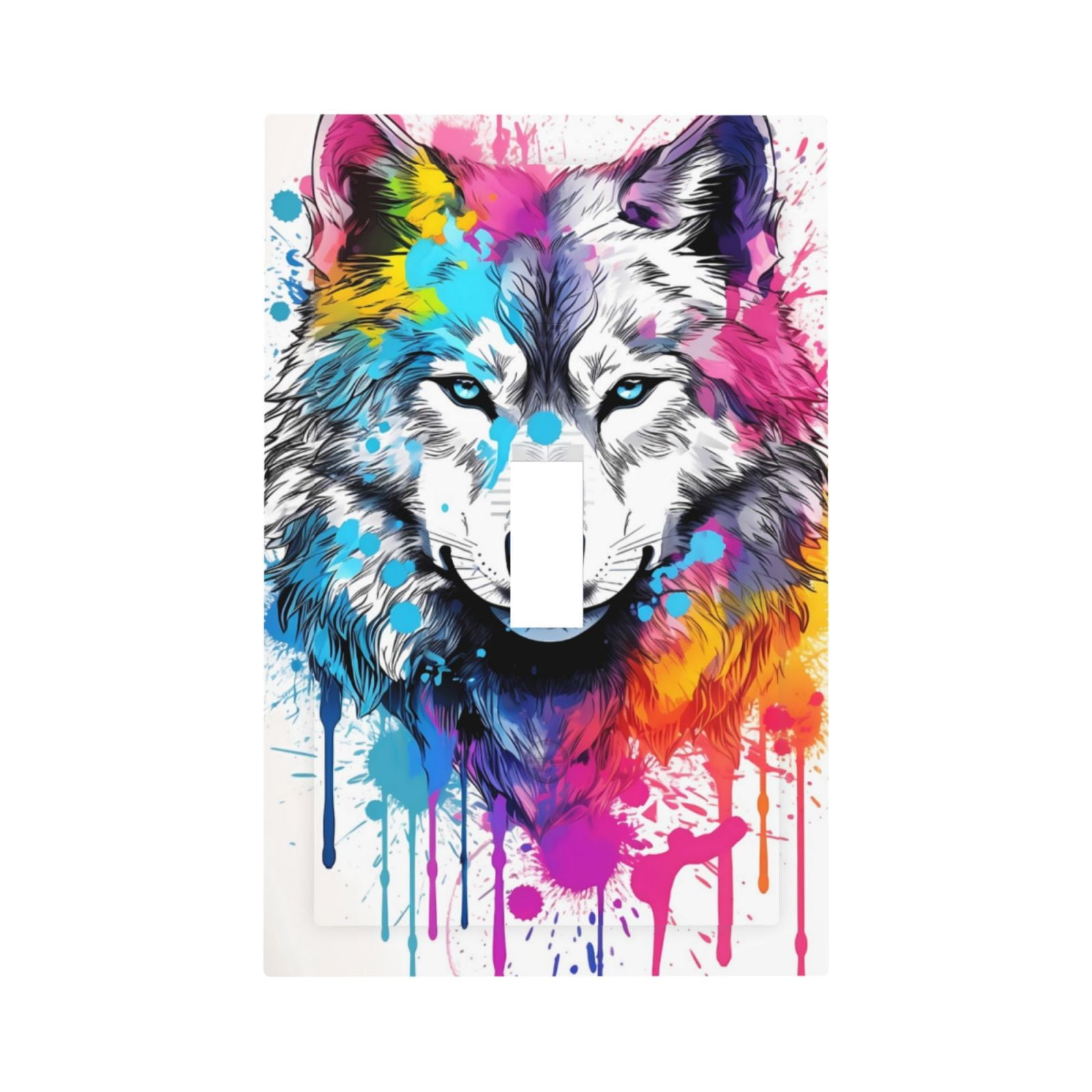 KLL Cool Colorful Wolf Pattern Electrical Outlet Covers, 3" x 5" 1 Pack ...