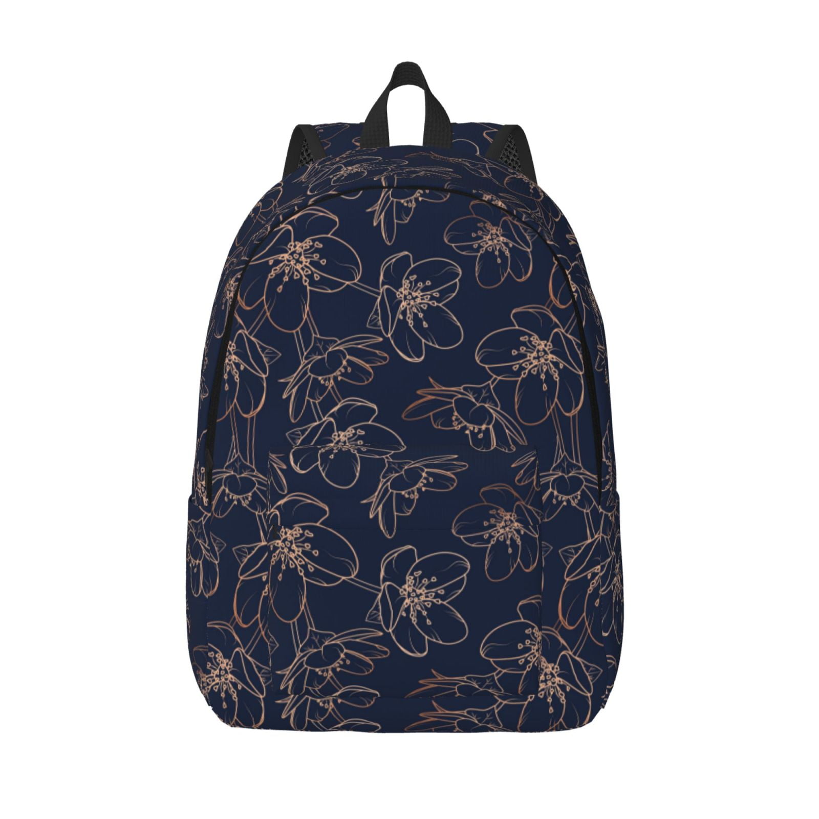 KLL Copper-Gold Gloss Outline Cherry Print Travel Laptop Backpack ...