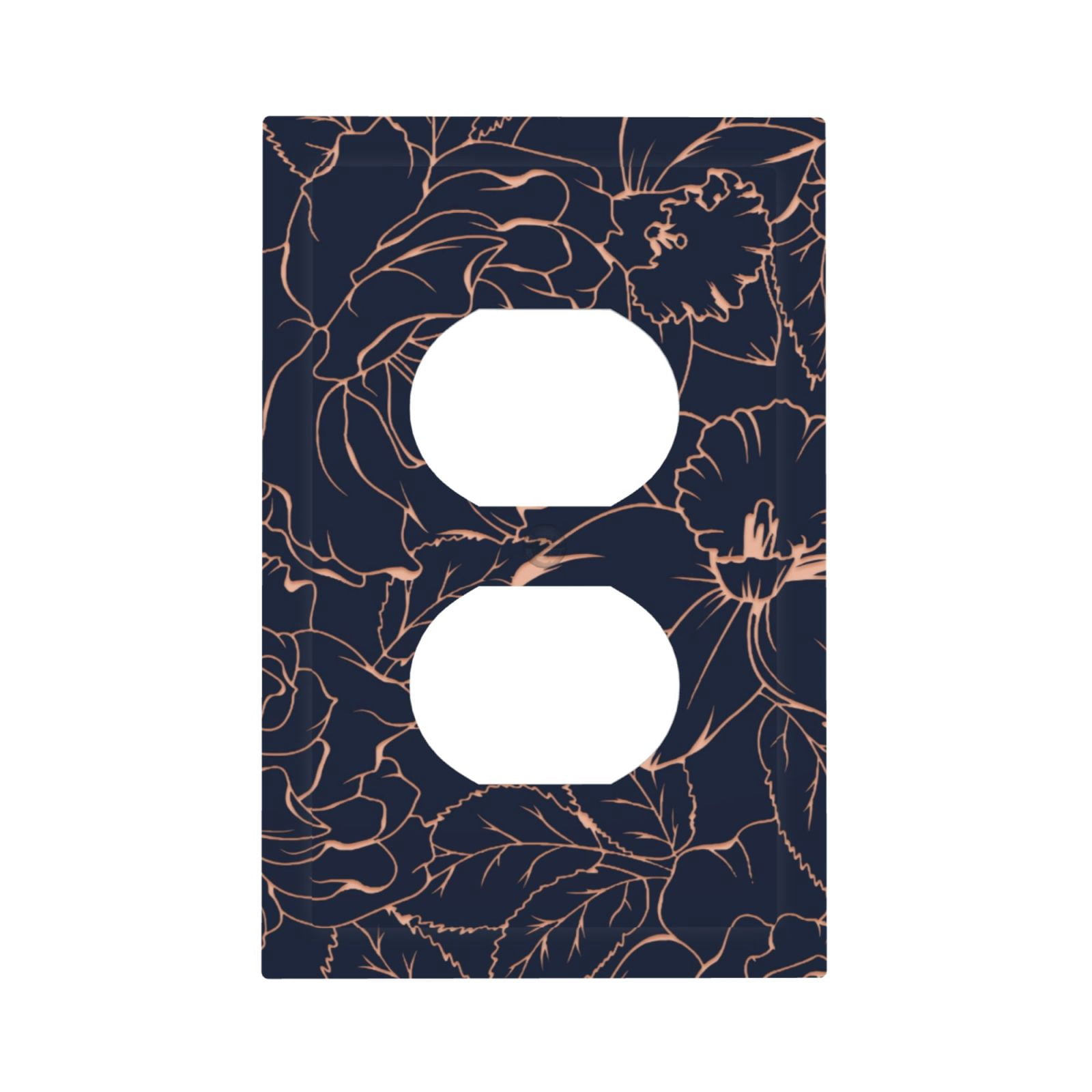 KLL Copper-Gold Gloss Outline Flower Pattern Electrical Outlet Covers ...