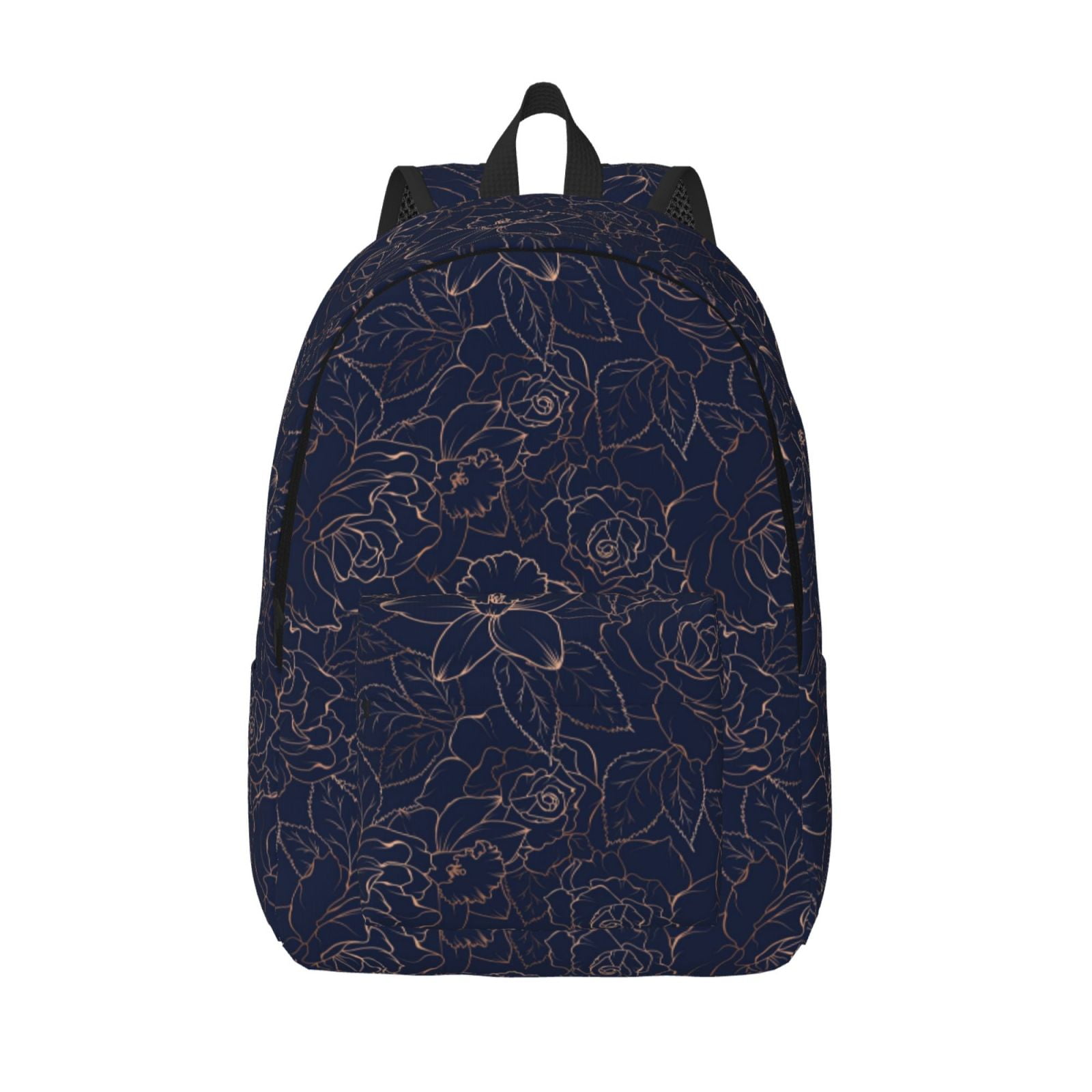 KLL Copper-Gold Gloss Outline Navy Dark Blue Print Travel Laptop ...