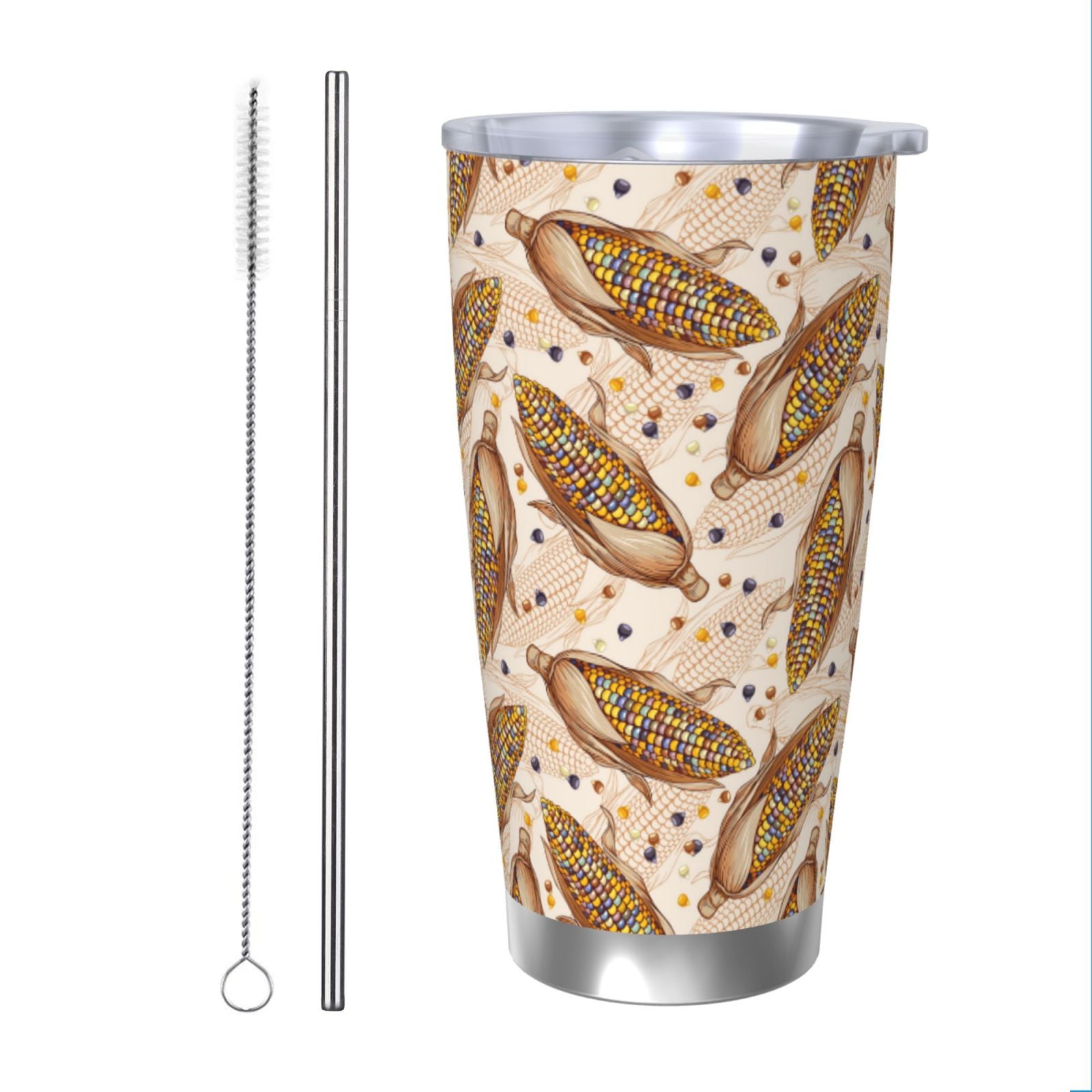 KLL Corn 5 Print 40oz Stainless Steel Insulated Car Cup with Spillproof ...