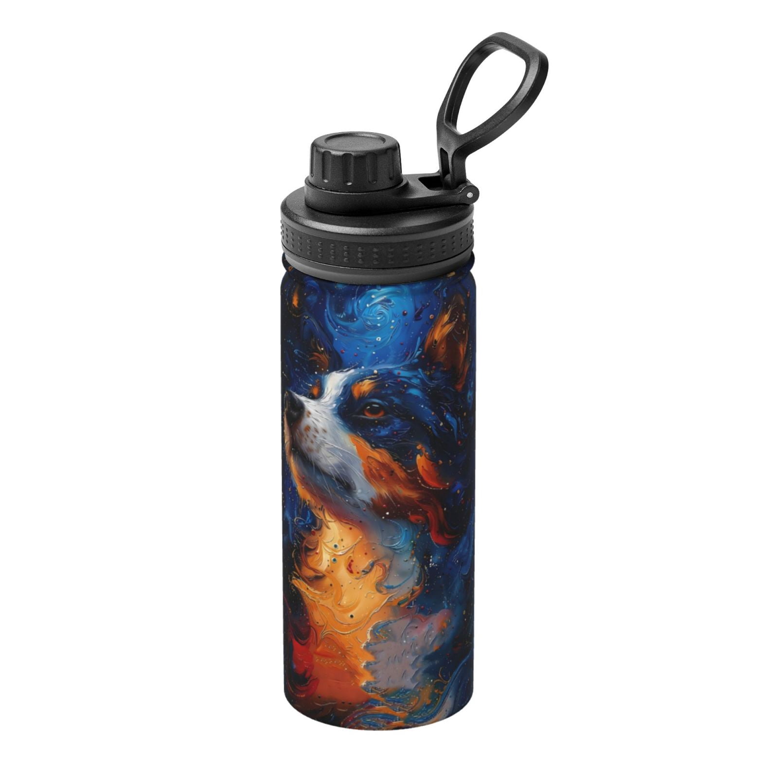 KLL Cosmic Dog Starry Night Pattern 18oz Insulated Water Bottle ...