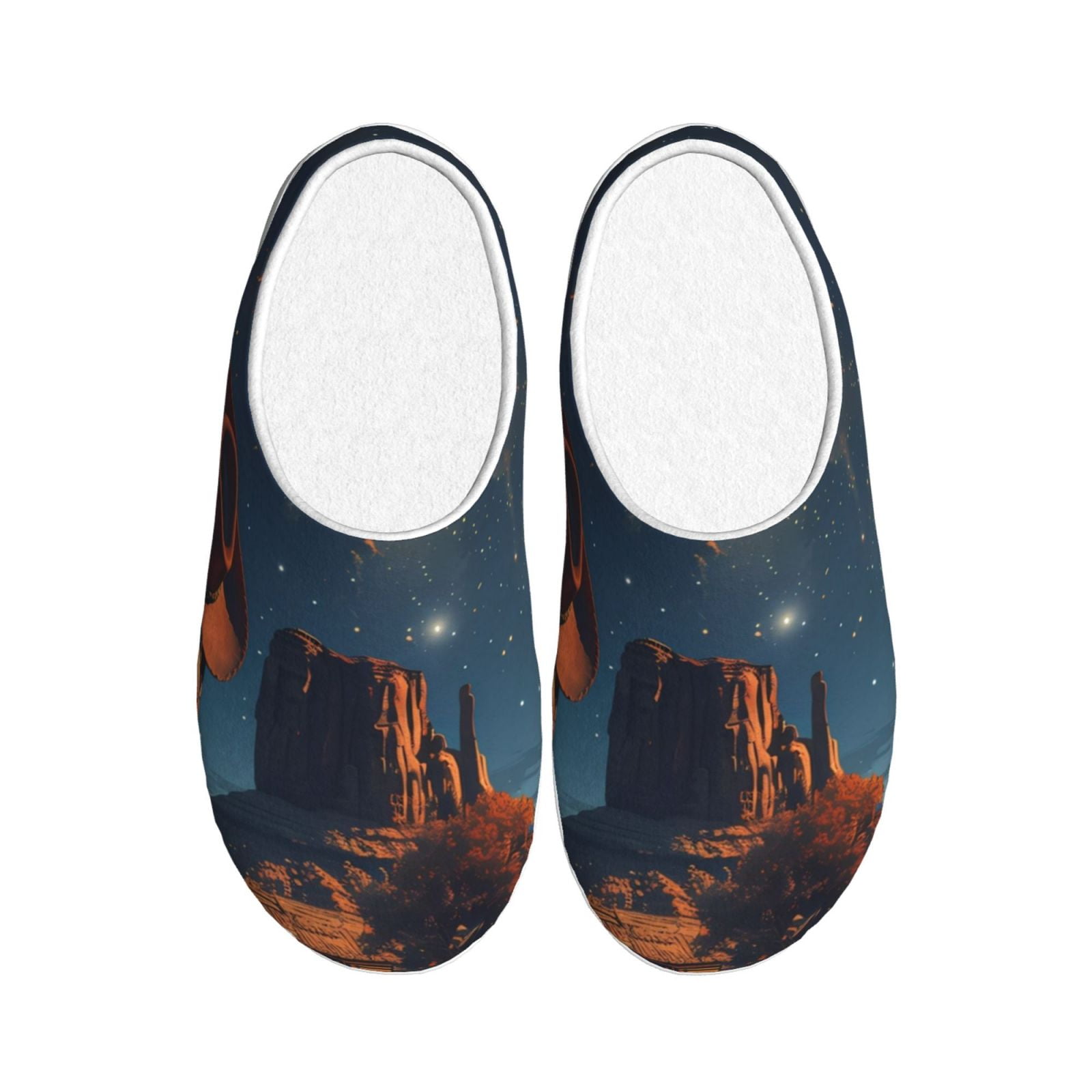 KLL Cowboy Boots Under Starry Sky Pattern Adult Unisex Cozy Slippers ...