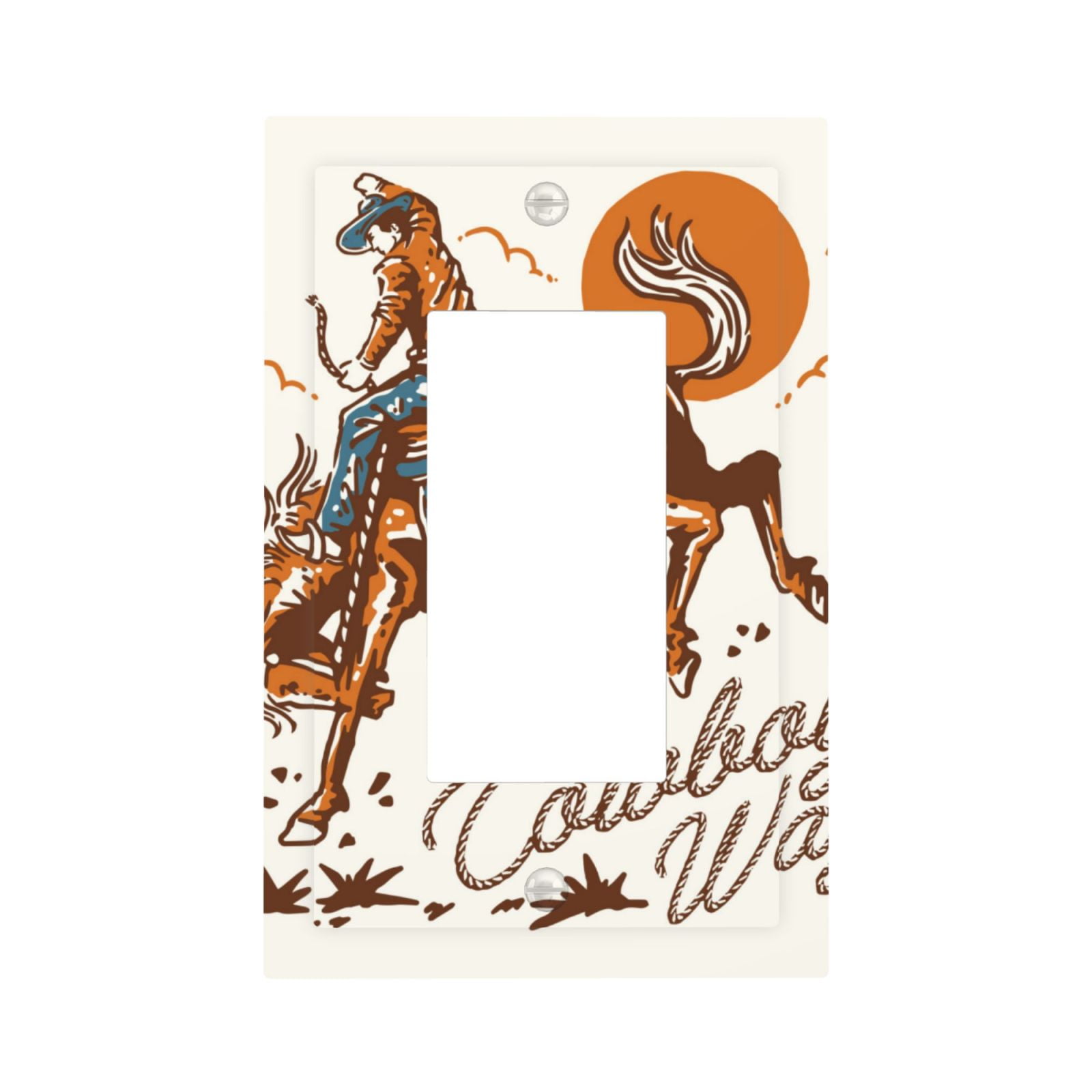 KLL Cowboy Riding Horse Pattern Electrical Outlet Covers, 3" x 5" 1 ...