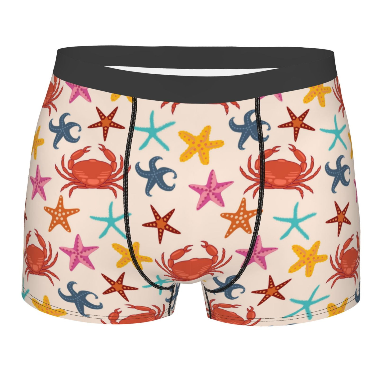 KLL Crabs And Seastars Men's Cotton Boxer Briefs Underwear-Medium ...