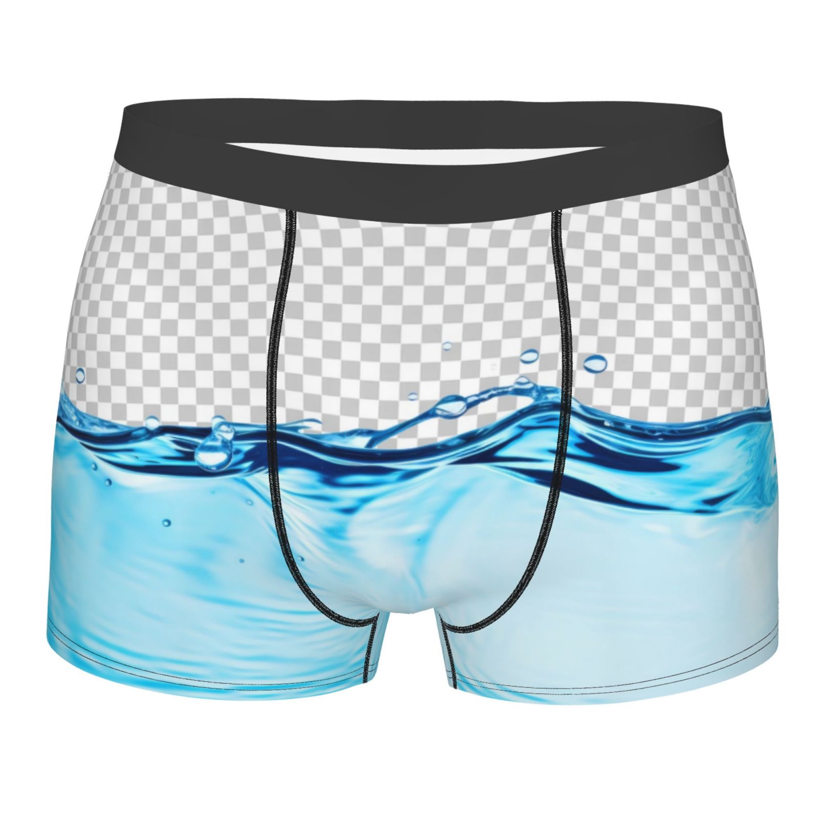 KLL Crystal Clear Water Splash Men's Cotton Boxer Briefs Underwear ...