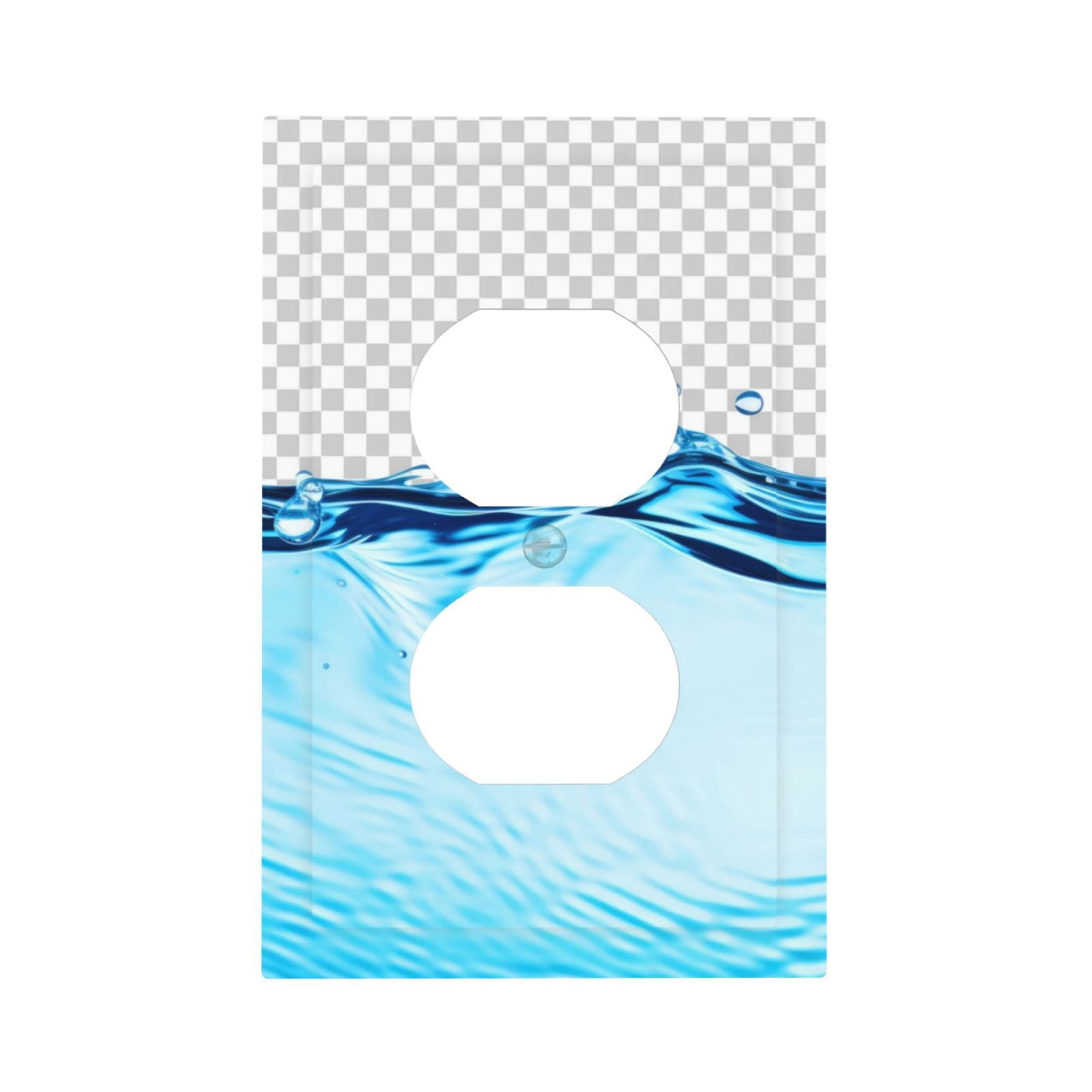 KLL Crystal Clear Water Splash Pattern Electrical Outlet Covers, 3" x 5 ...