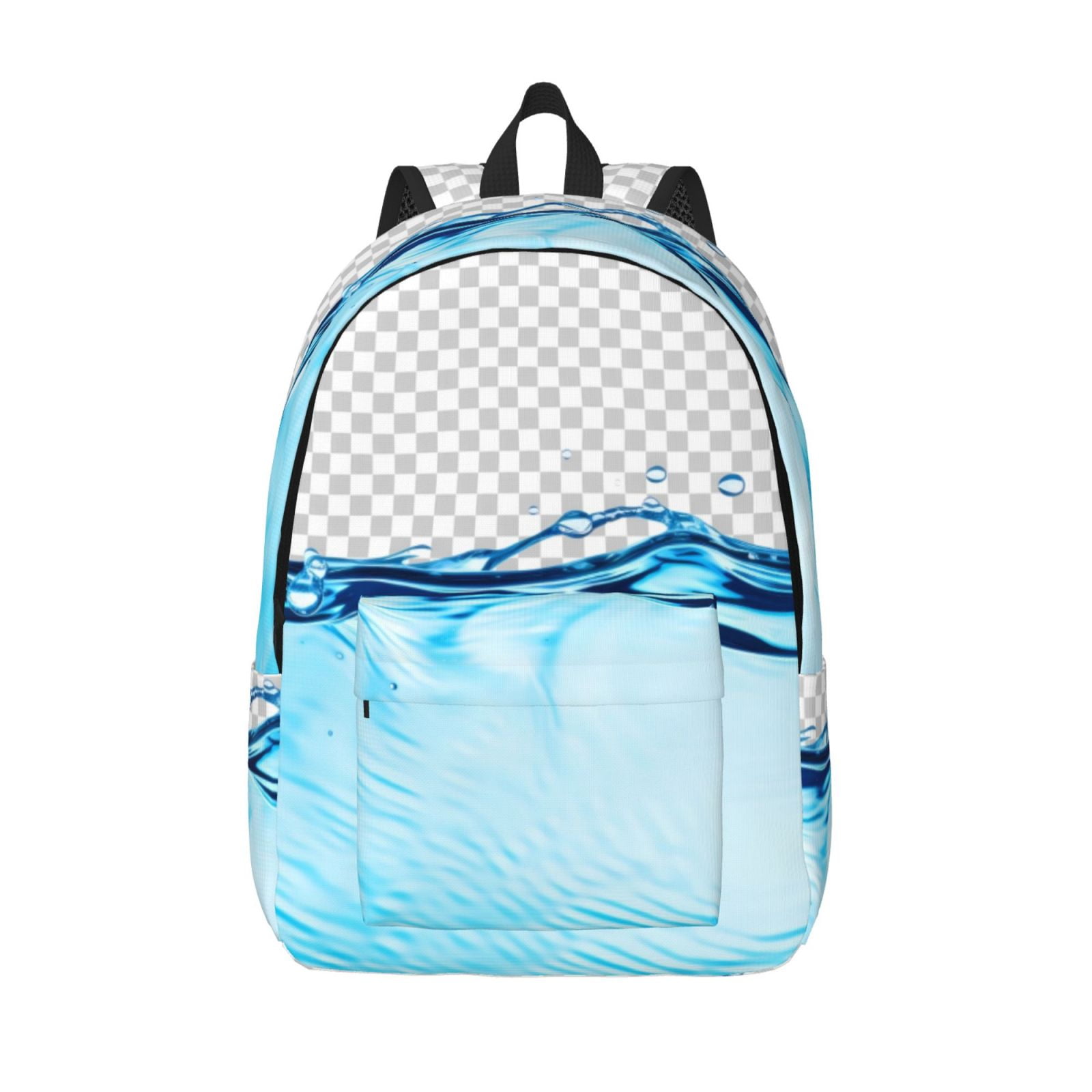 KLL Crystal Clear Water Splash Print Travel Laptop Backpack - College ...