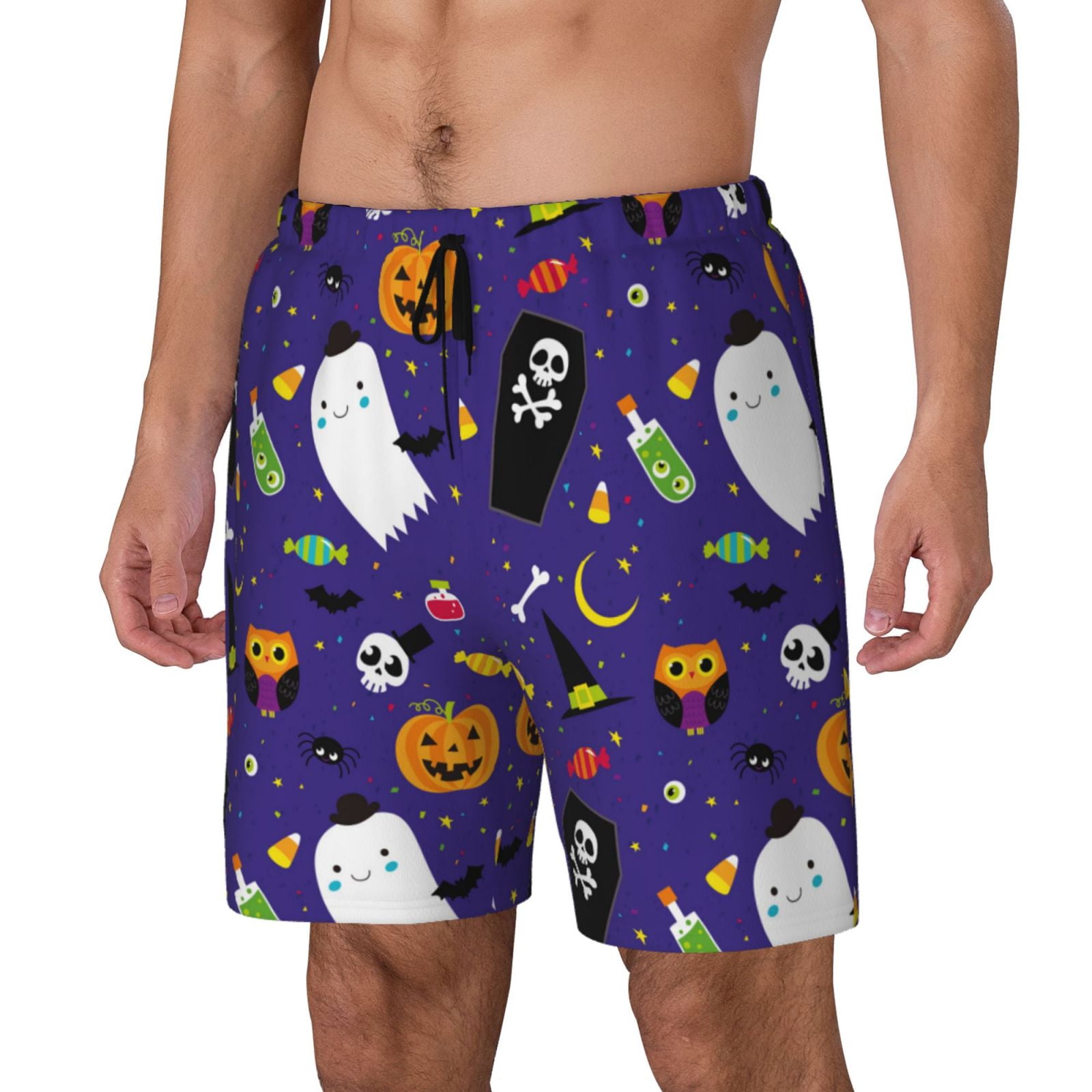 KLL Cute And Creepy for Mens Swim Trunks Quick Dry Swim Shorts with ...