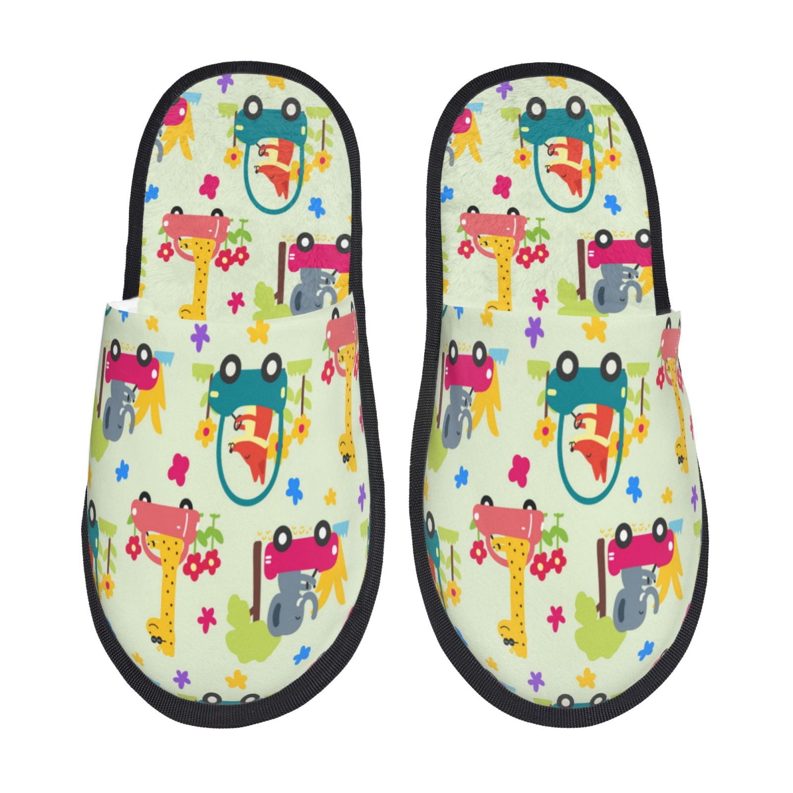 KLL Cute Animals driving a car Slippers for Women Men House Slip on ...