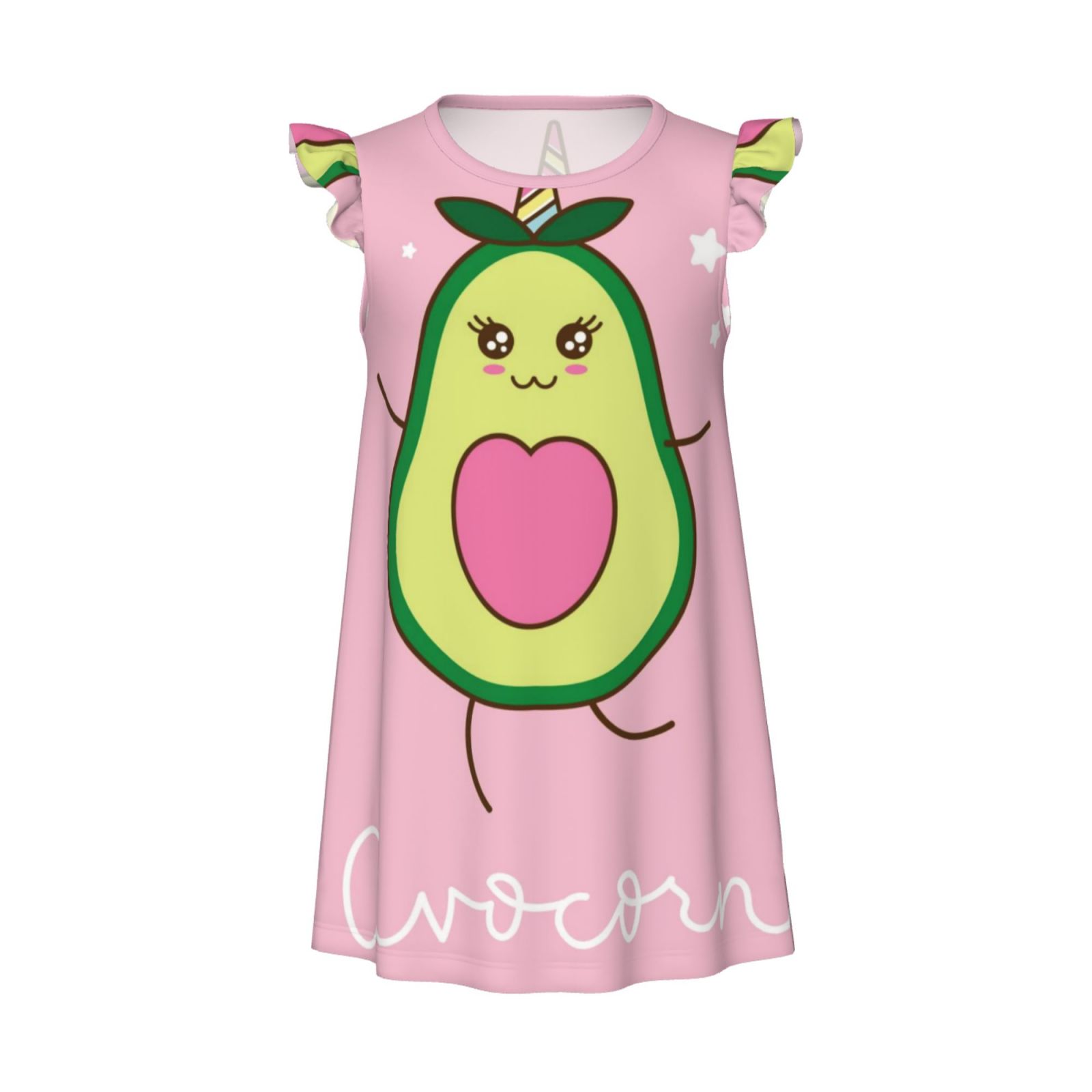 KLL Cute Avocado Print Girls Nightgowns Pajamas for Girl Sleepwear ...