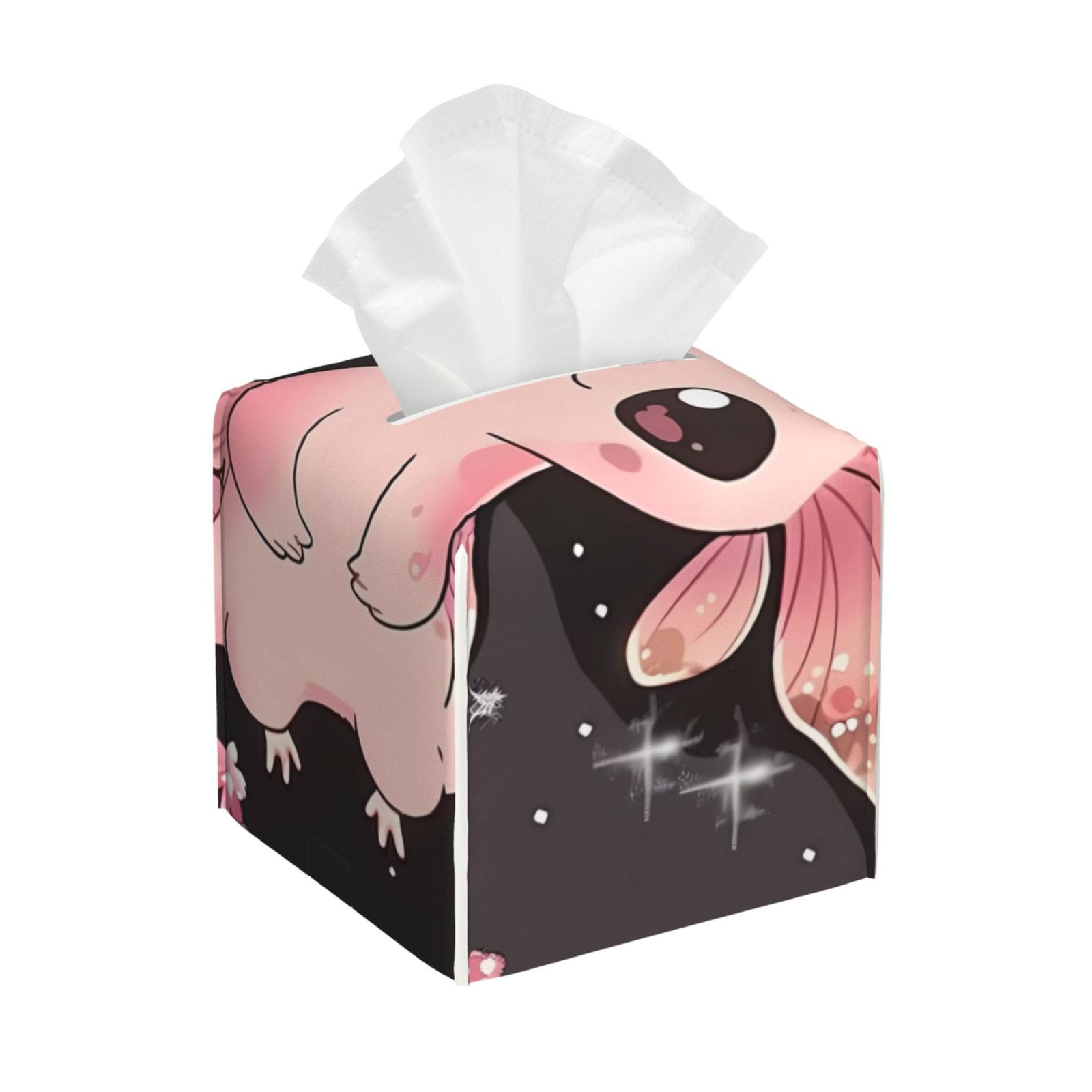 KLL Cute Axolotl Sakura Blossoms B Print Tissue Box Cover,Leather ...