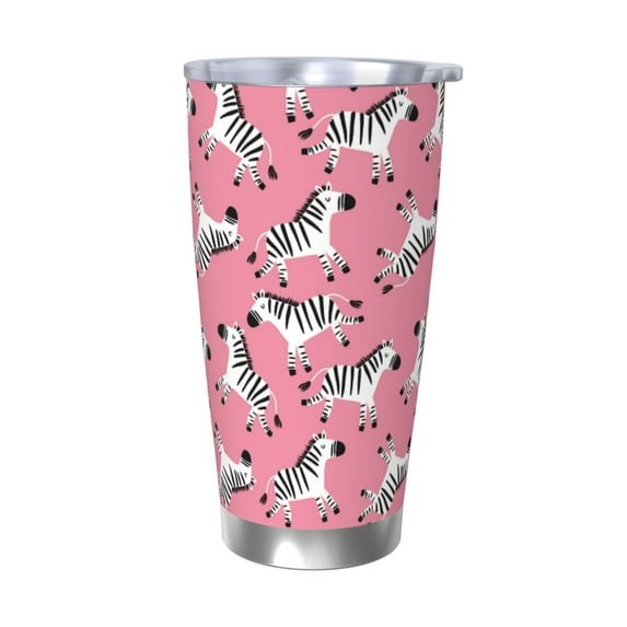 KLL Cute Cartoon Zebra Print 40oz Stainless Steel Insulated Car Cup ...