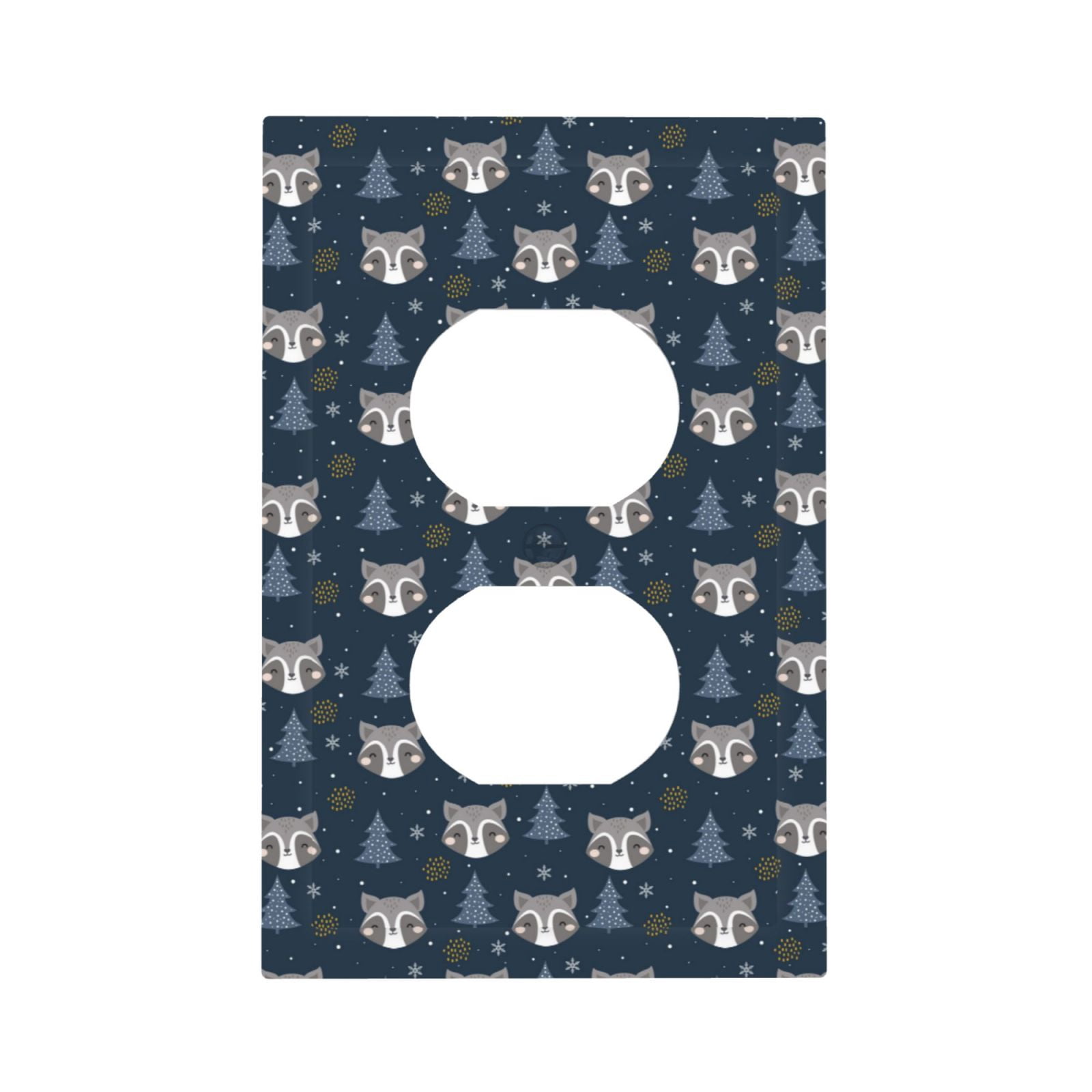 KLL Cute Christmas Tree Raccoon Pattern Electrical Outlet Covers, 3" x ...