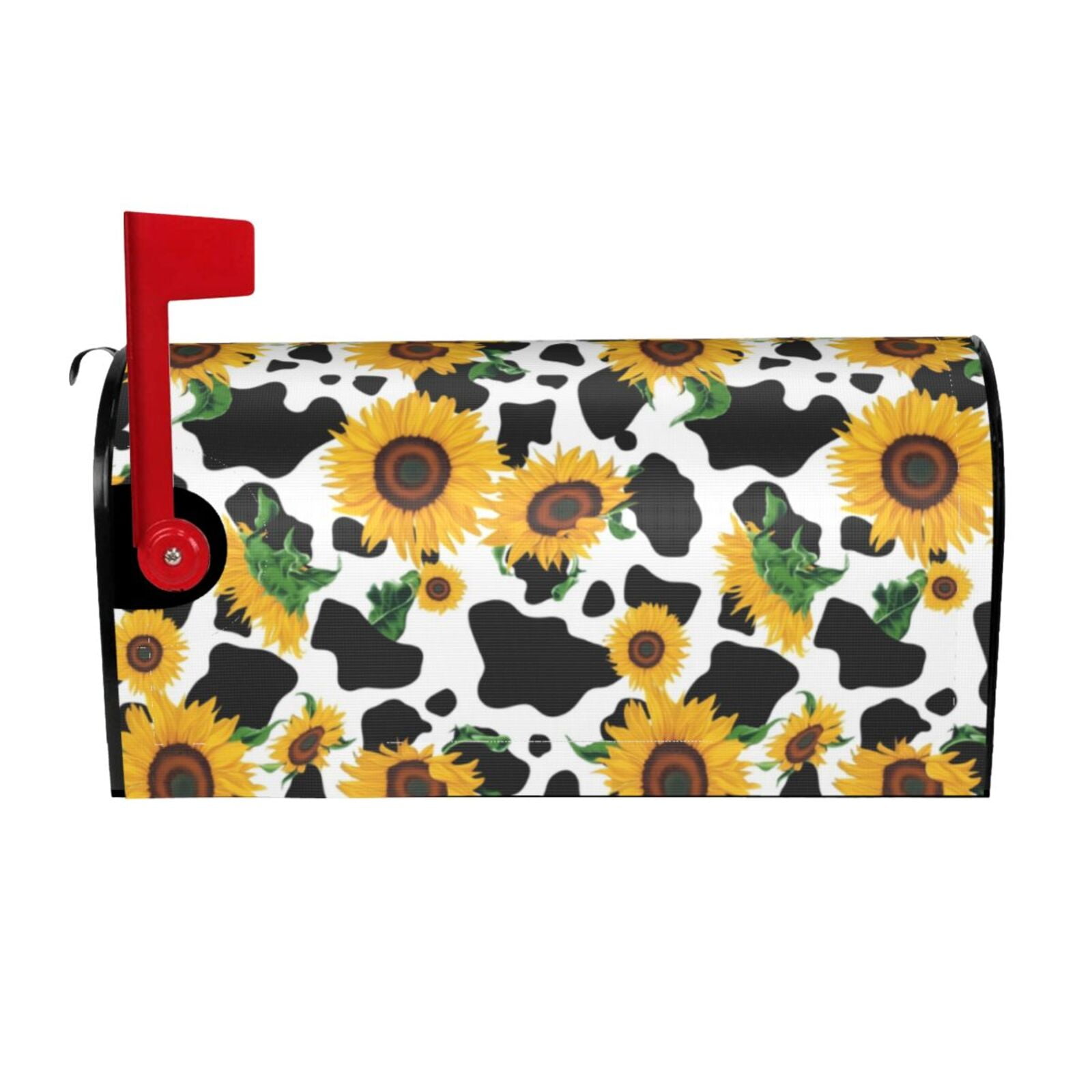 KLL Cute Cow Print Sunflower D Pattern Mailbox Covers,Magnetic Mailbox ...
