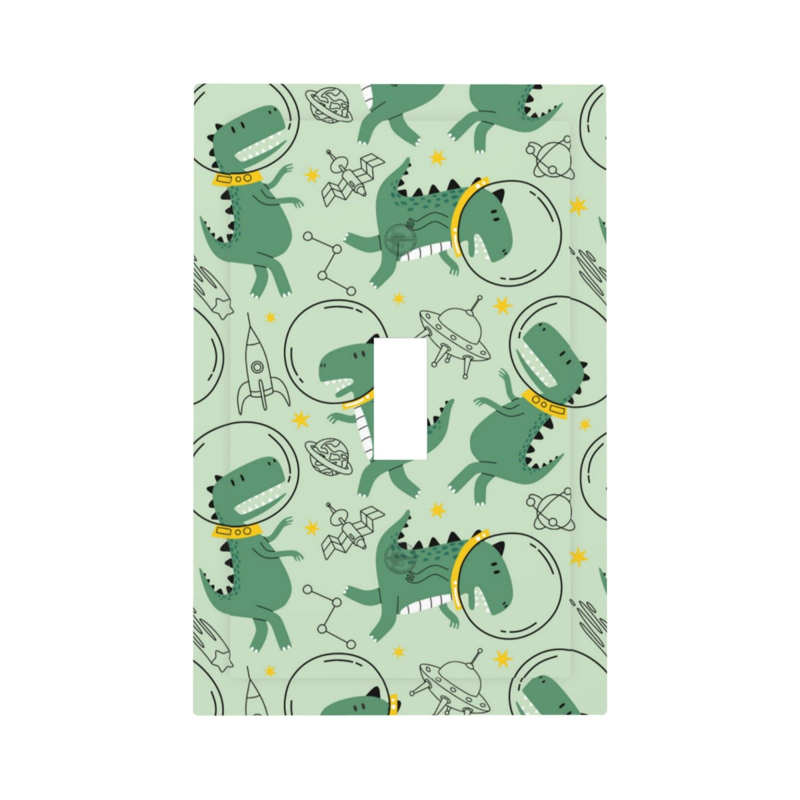 KLL Cute Dinosaurs in Space Pattern Electrical Outlet Covers, 3" x 5" 1 ...