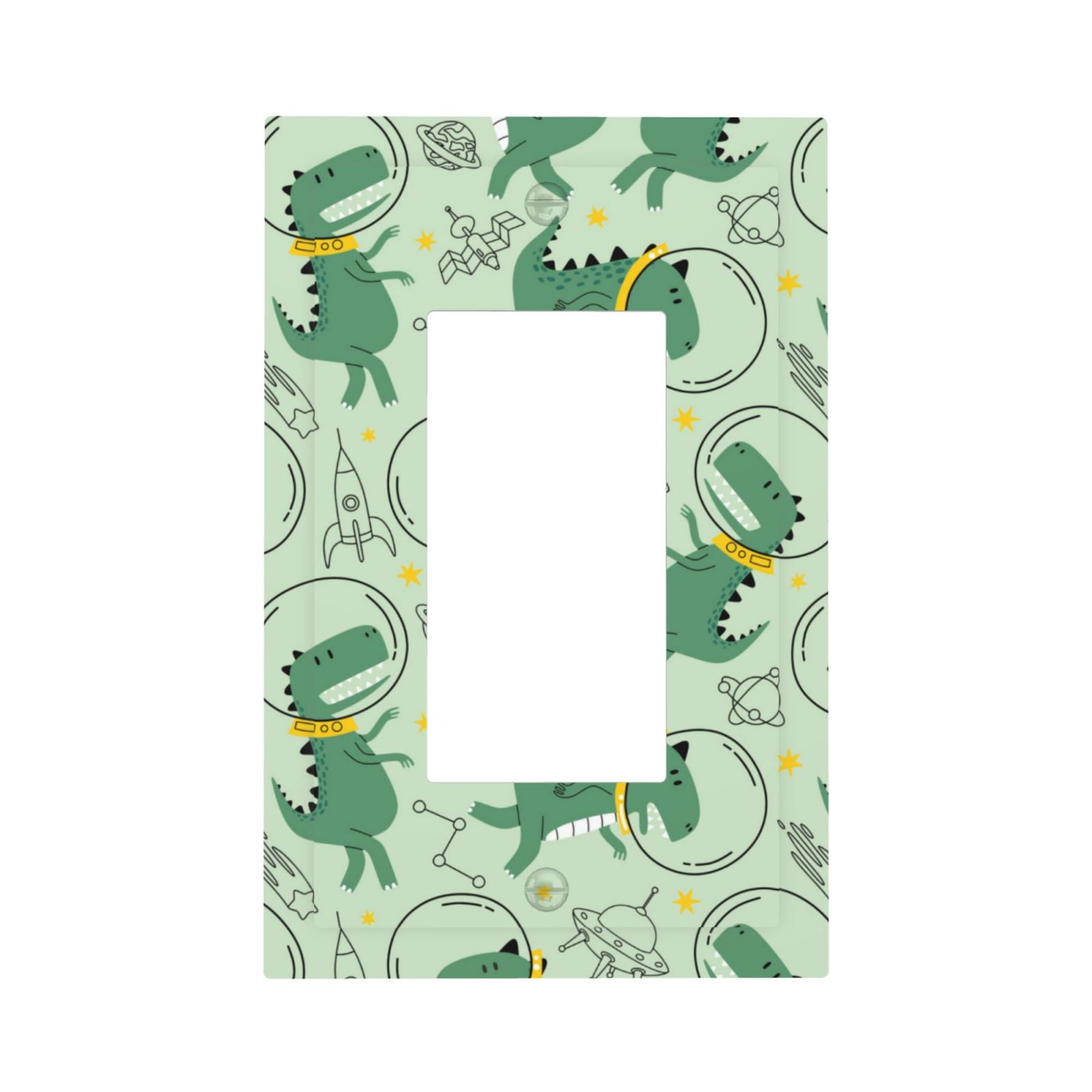 KLL Cute Dinosaurs in Space Wall Plate,Gloss Finish,Standard Size 1 - 5 ...