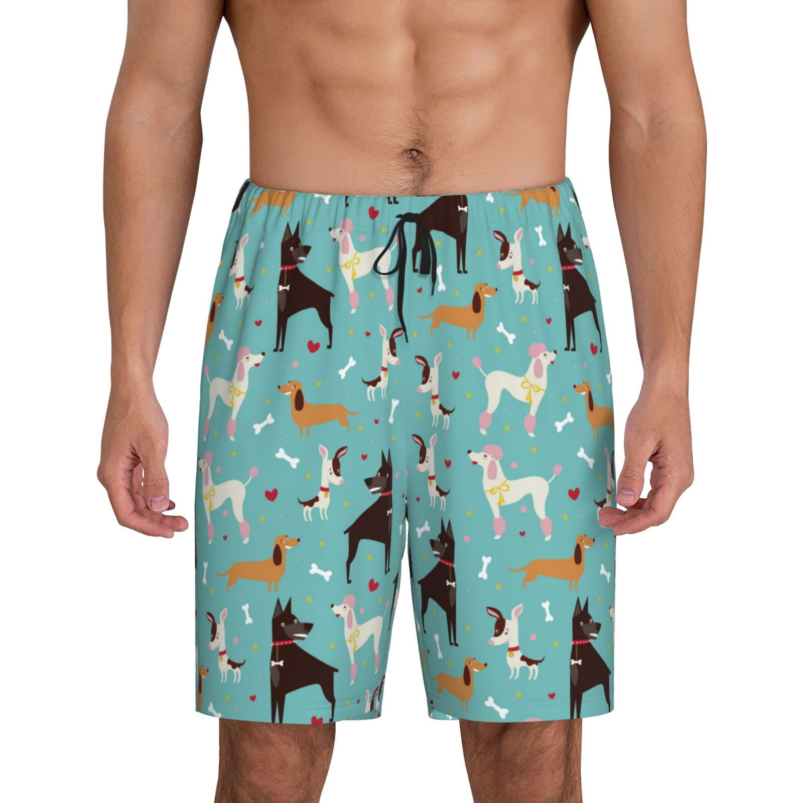 KLL Cute Dog for Men's 1-Pack Shorts,Sleep Pajama Shorts for Men Soft ...