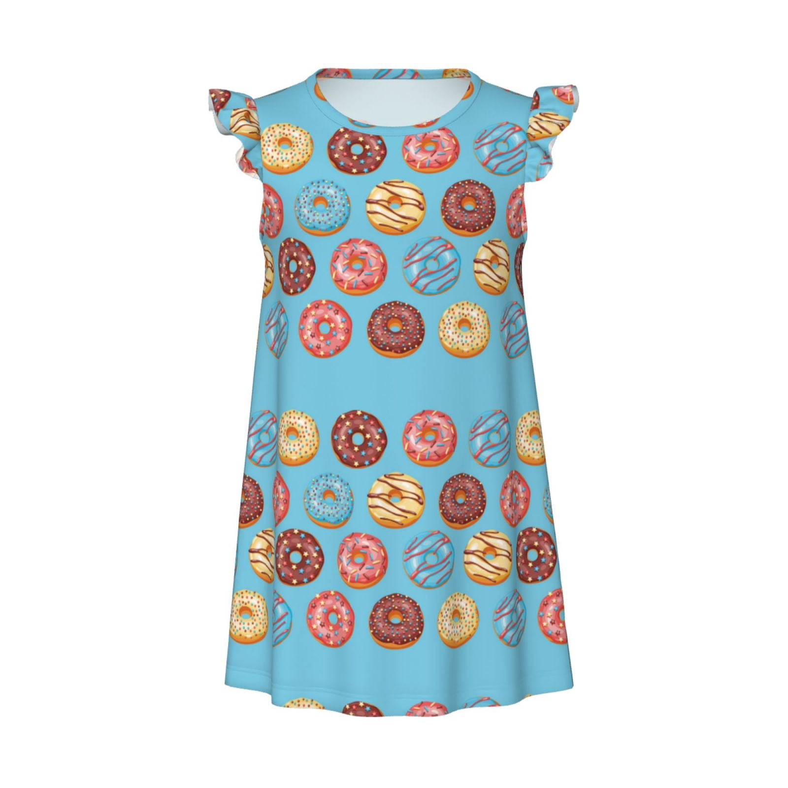 KLL Cute Donut Print Girls Nightgowns Pajamas for Girl Sleepwear ...