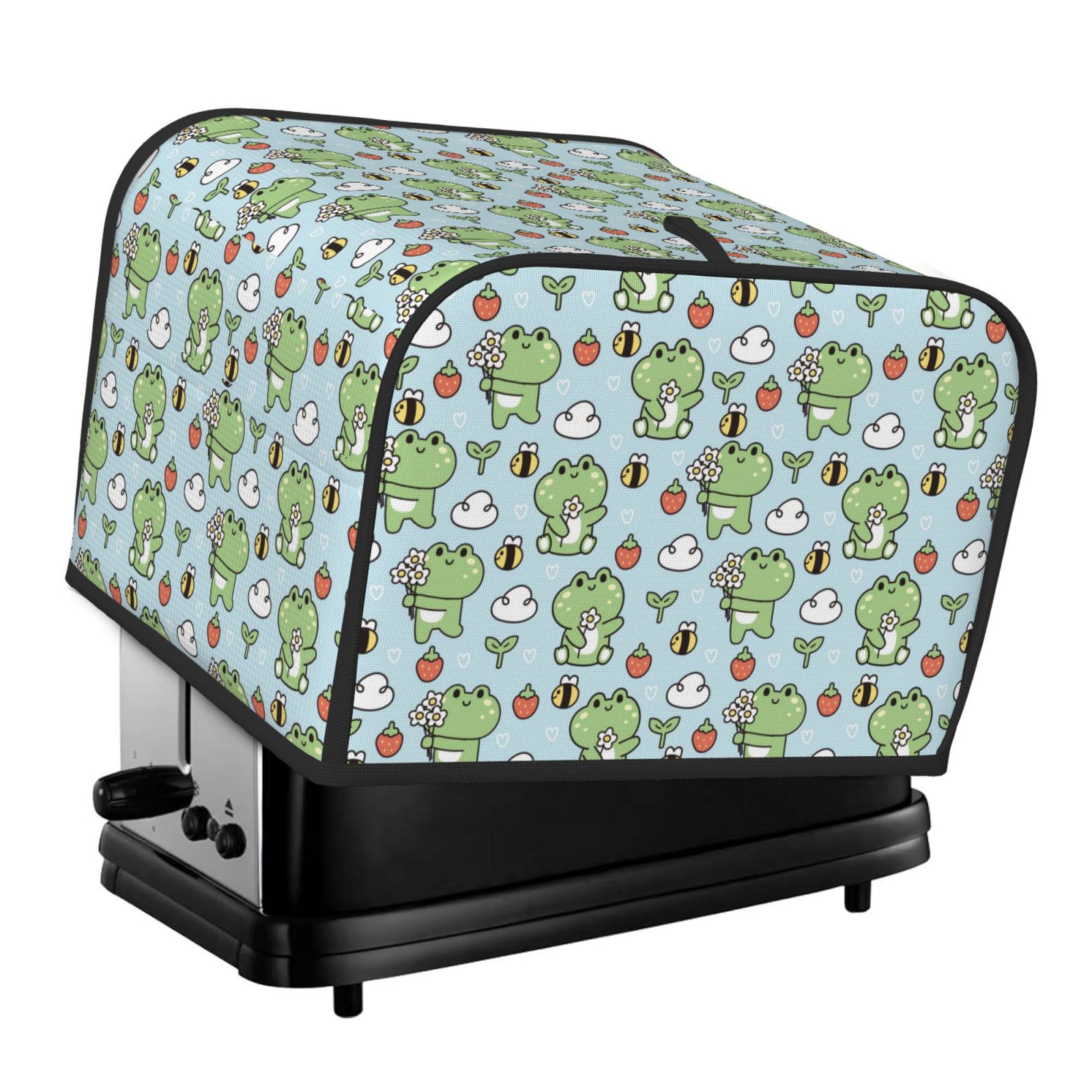 KLL Cute Floral Frog Print 4 Slice Toaster Dust Covers Kitchen Small ...