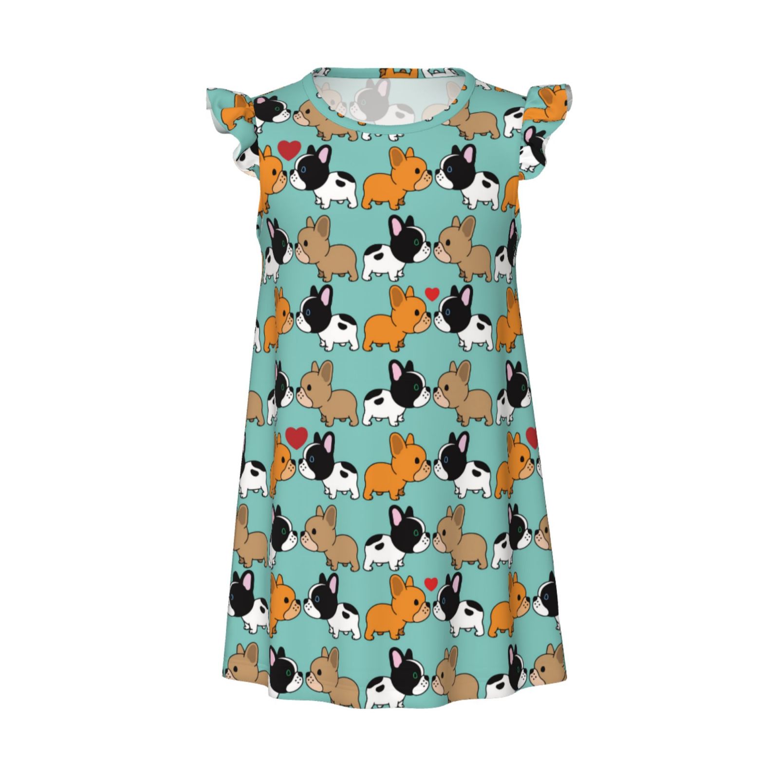 KLL Cute French Bulldog Print Girls Nightgowns Pajamas for Girl ...