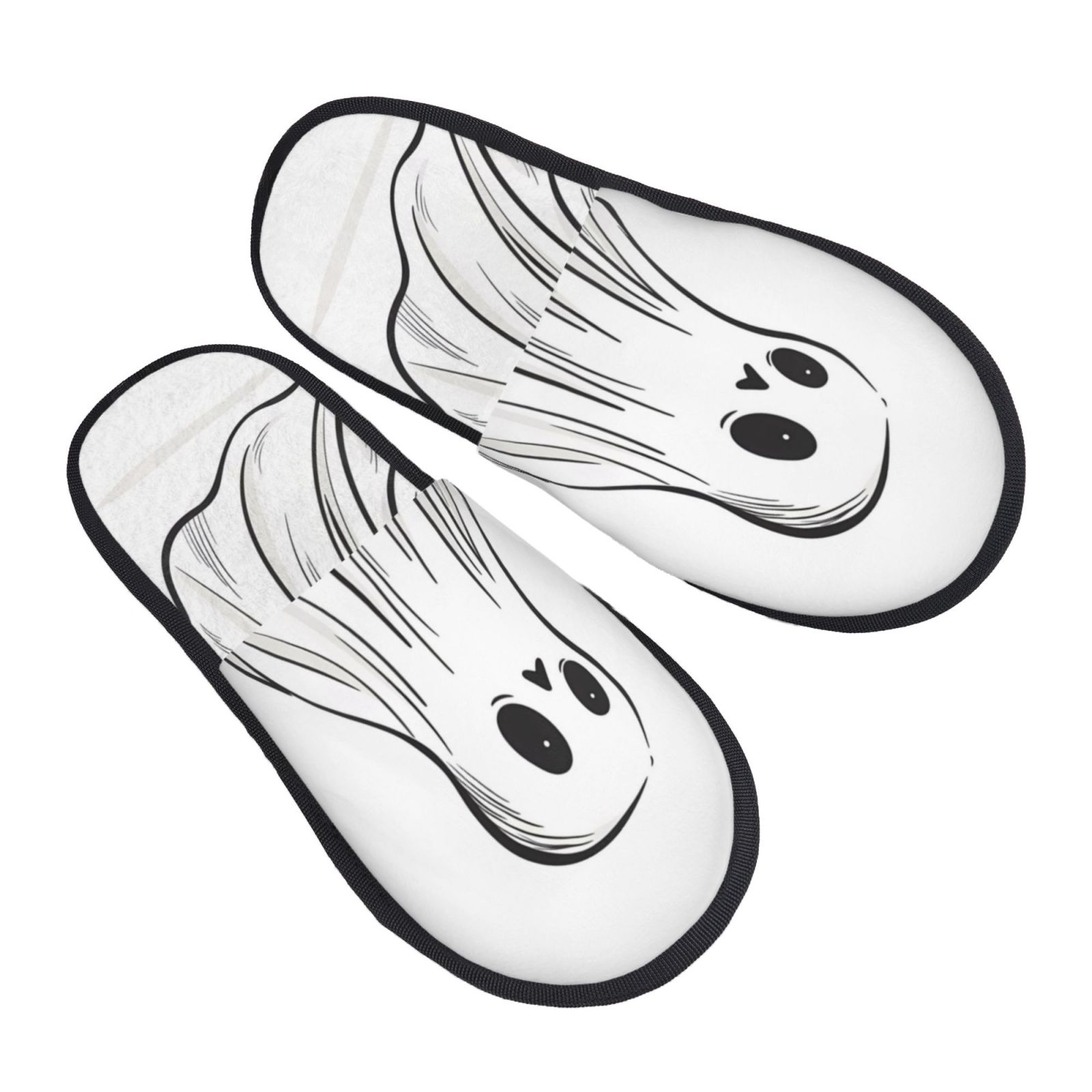 KLL Cute Ghost Simple Drawing Slippers for Women Men House Slip on ...