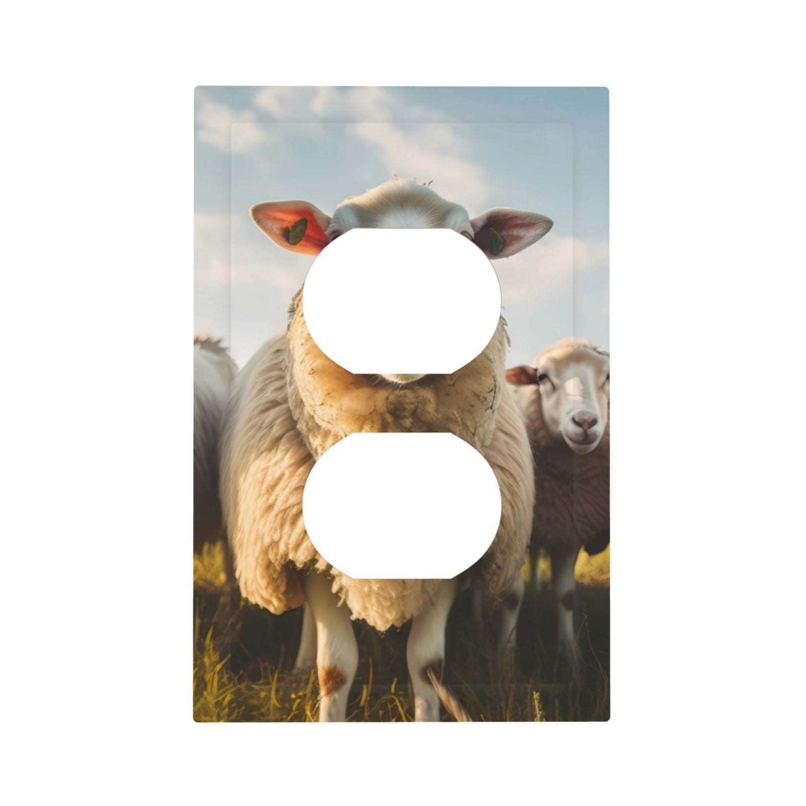 KLL Cute Prairie Sheep Herd Pattern Electrical Outlet Covers, 3" x 5" 1 ...