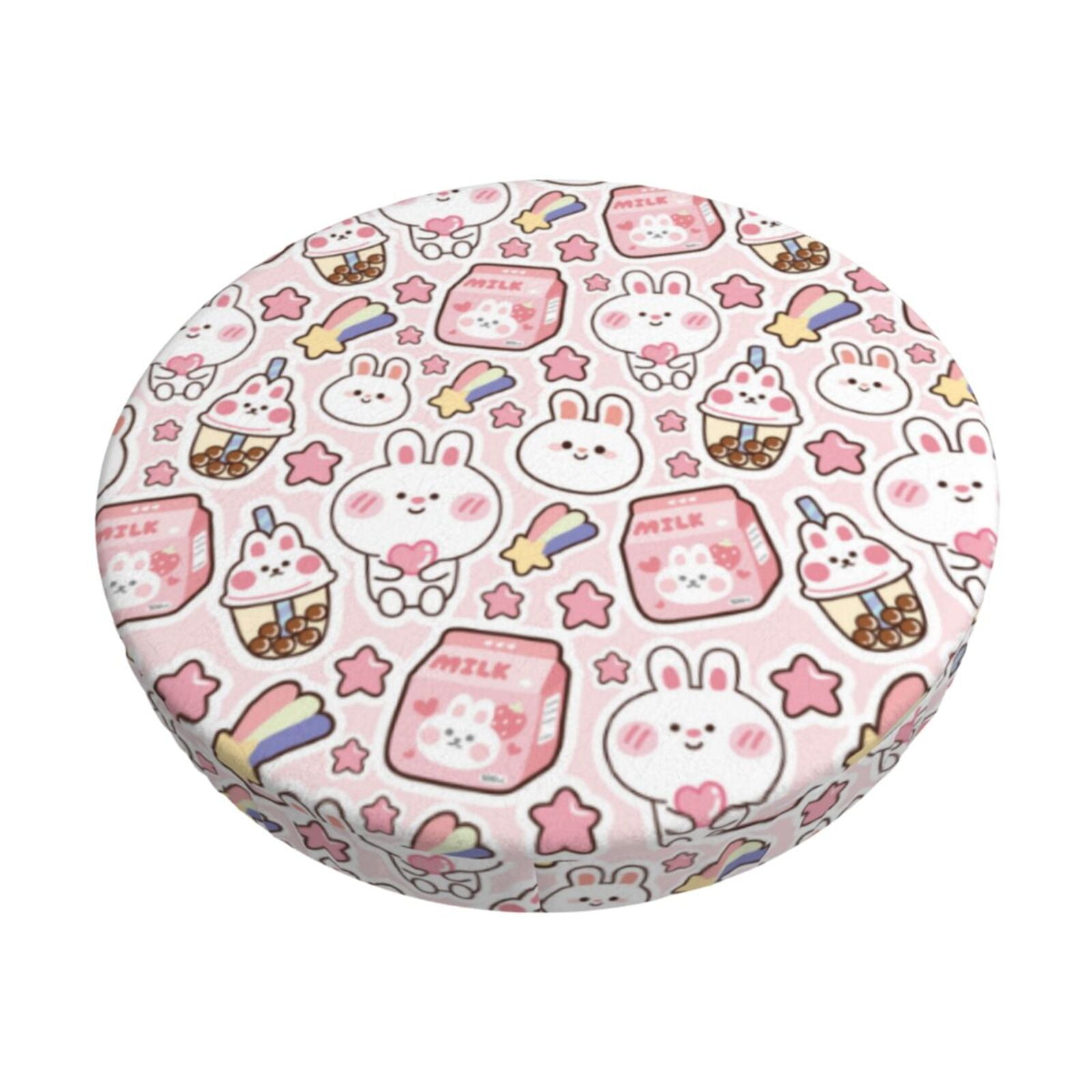 KLL Cute Rabbit Round Bar Chair Cushion Cover 12 inch ,Bar Stool ...