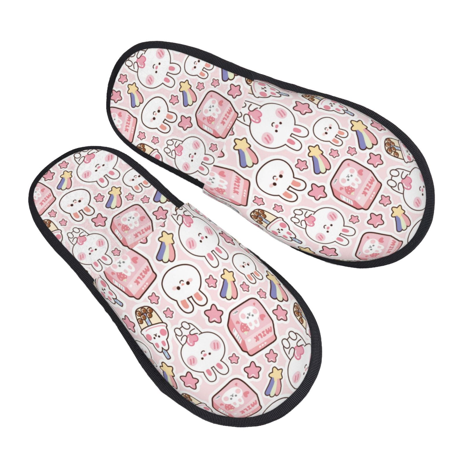 KLL Cute Rabbit Slippers for Women Men House Slip on Indoor Outdoor ...