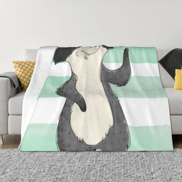 KLL Cute Raccoon Print Fleece Throw Blanket, Horizontal Fleece Bedding ...