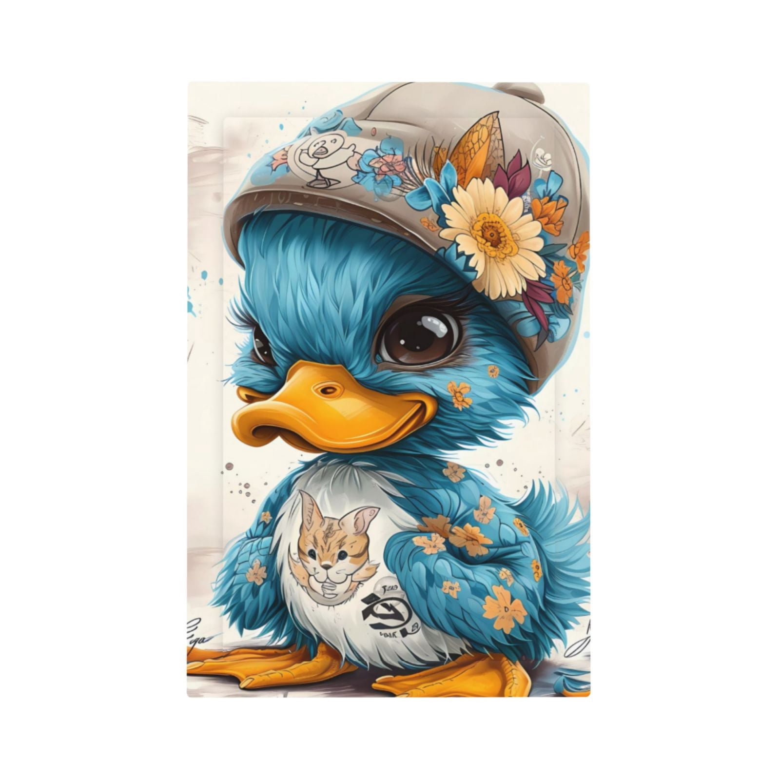 KLL Cute Sunflower Blue Duck Pattern Electrical Outlet Covers, 3" x 5 ...