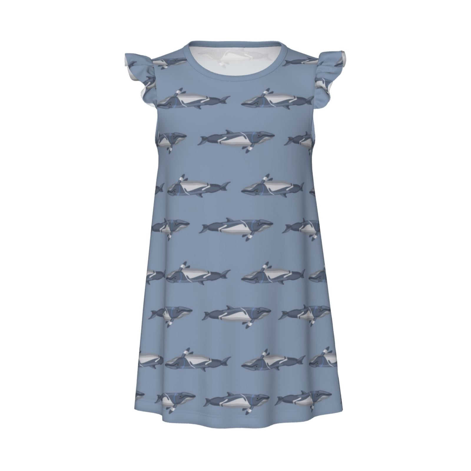 KLL Cute Whale Print Girls Nightgowns Pajamas for Girl Sleepwear ...
