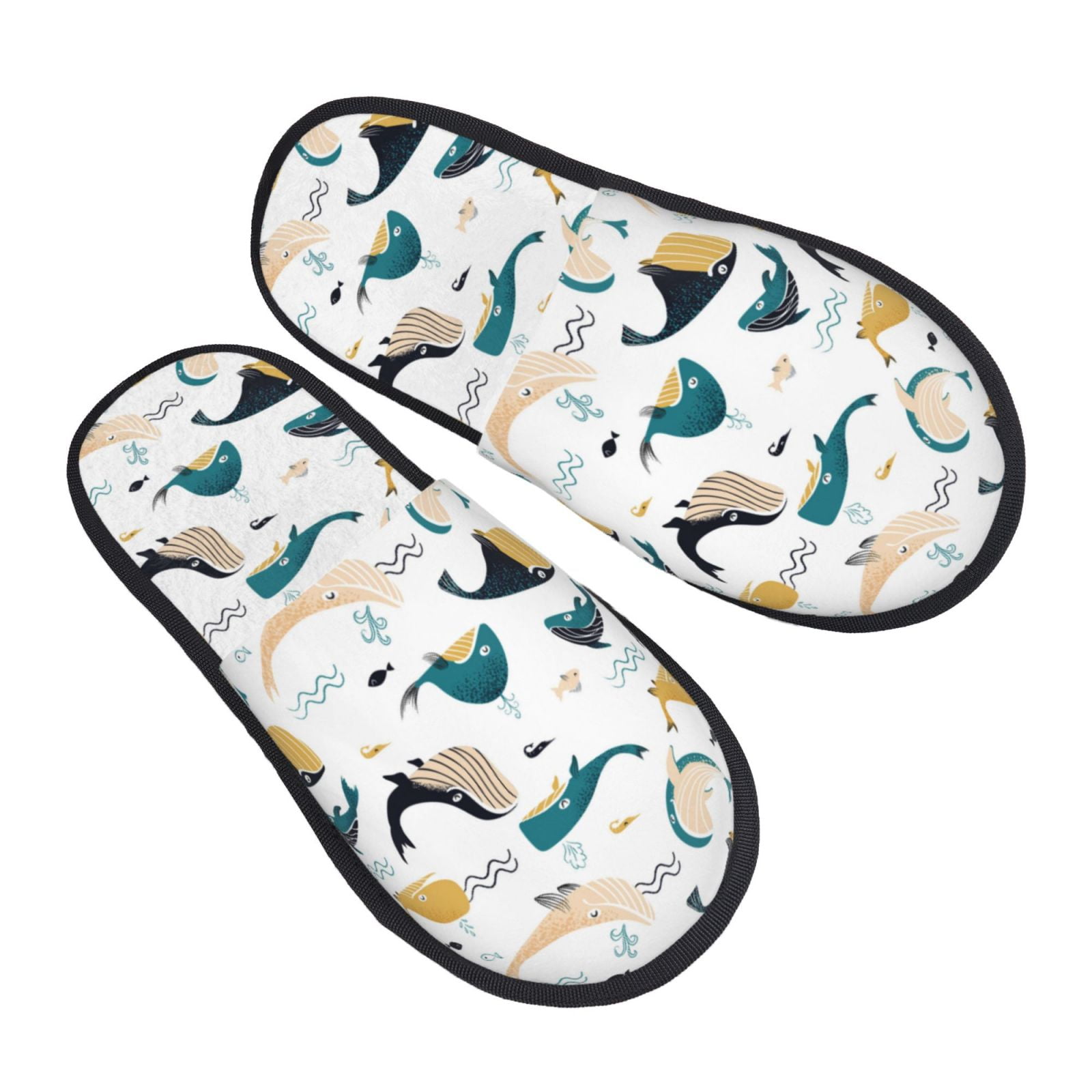 KLL Cute Whale Slippers for Women Men House Slip on Indoor Outdoor ...