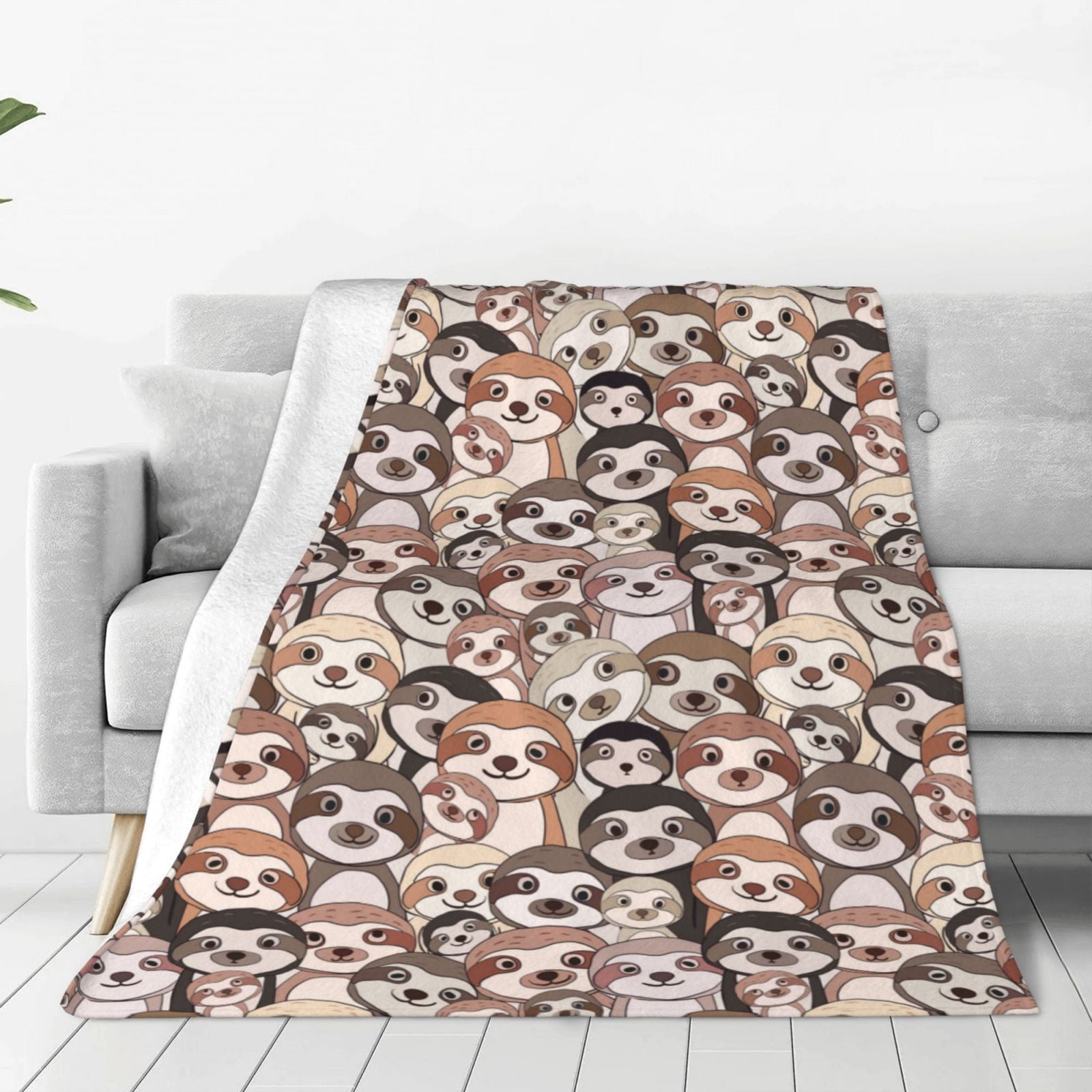 KLL Cute brown sloth monkey Pillow Covers Envelope Closure,Super Soft ...
