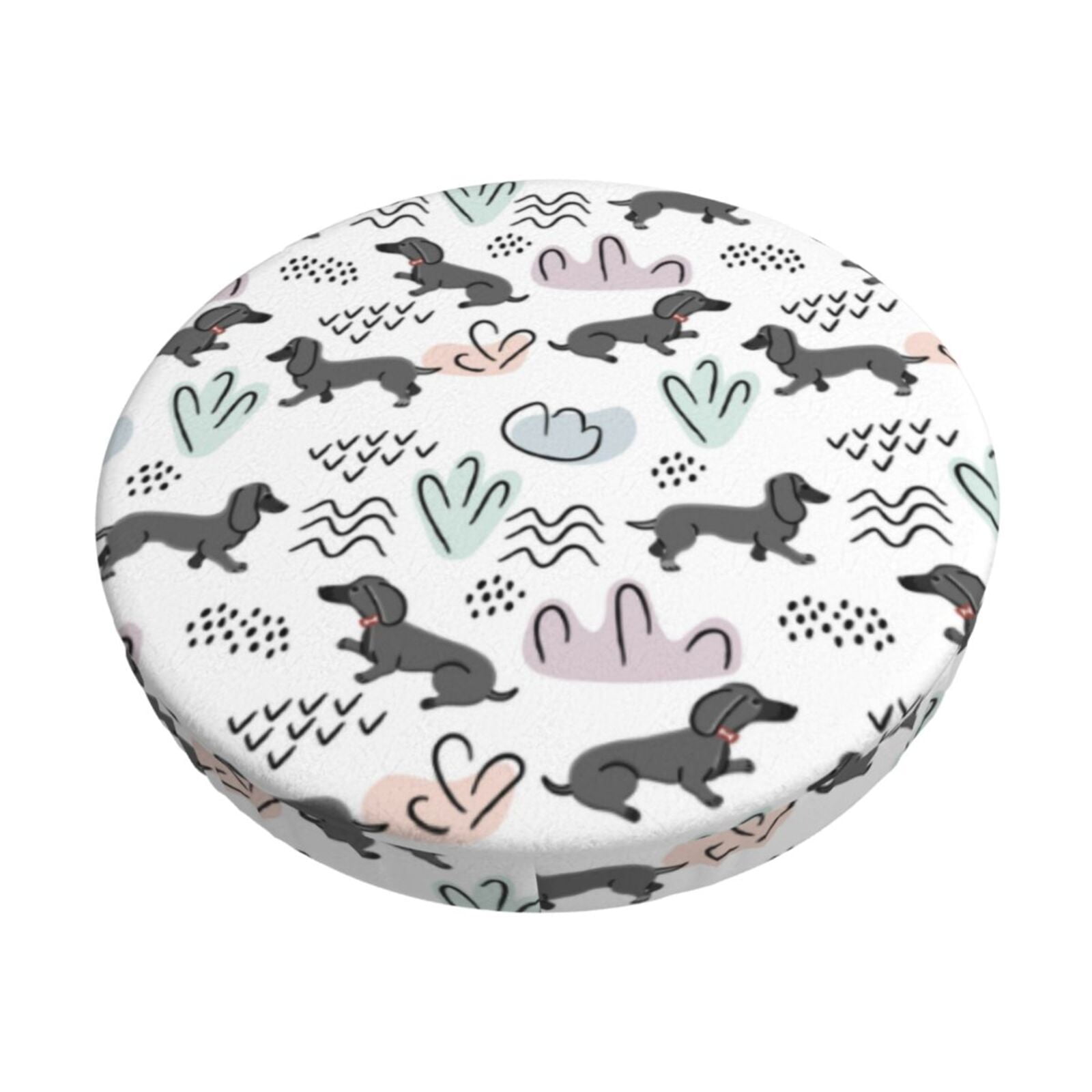 KLL Dachshund Dog Puppy Round Bar Chair Cushion Cover 13 inch ,Bar ...