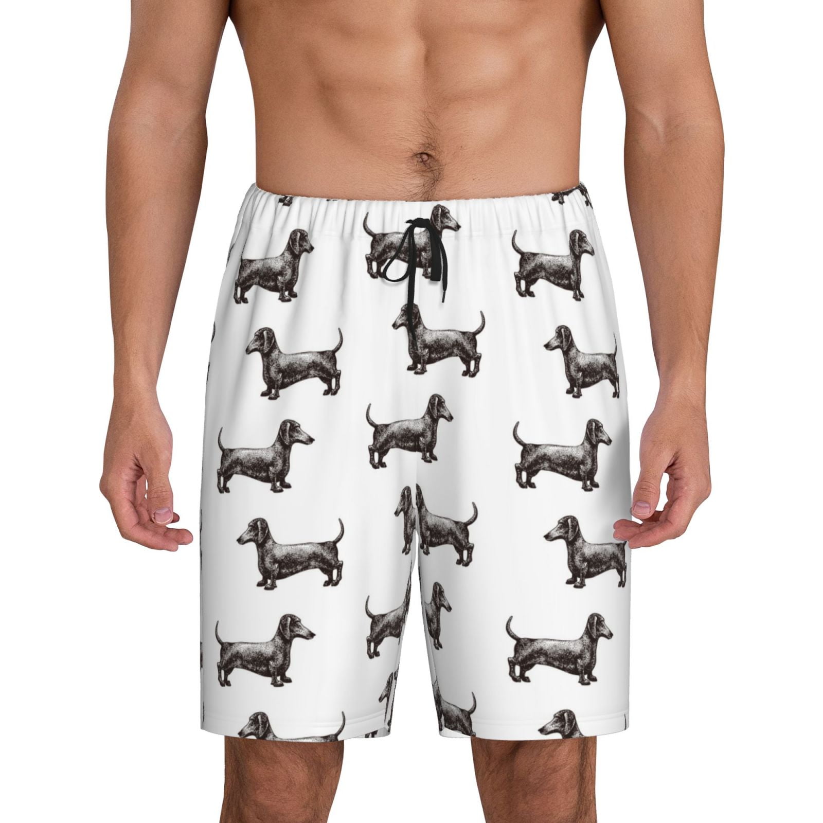 KLL Dachshund Dog Puppy for Men's 1-Pack Shorts,Sleep Pajama Shorts for ...