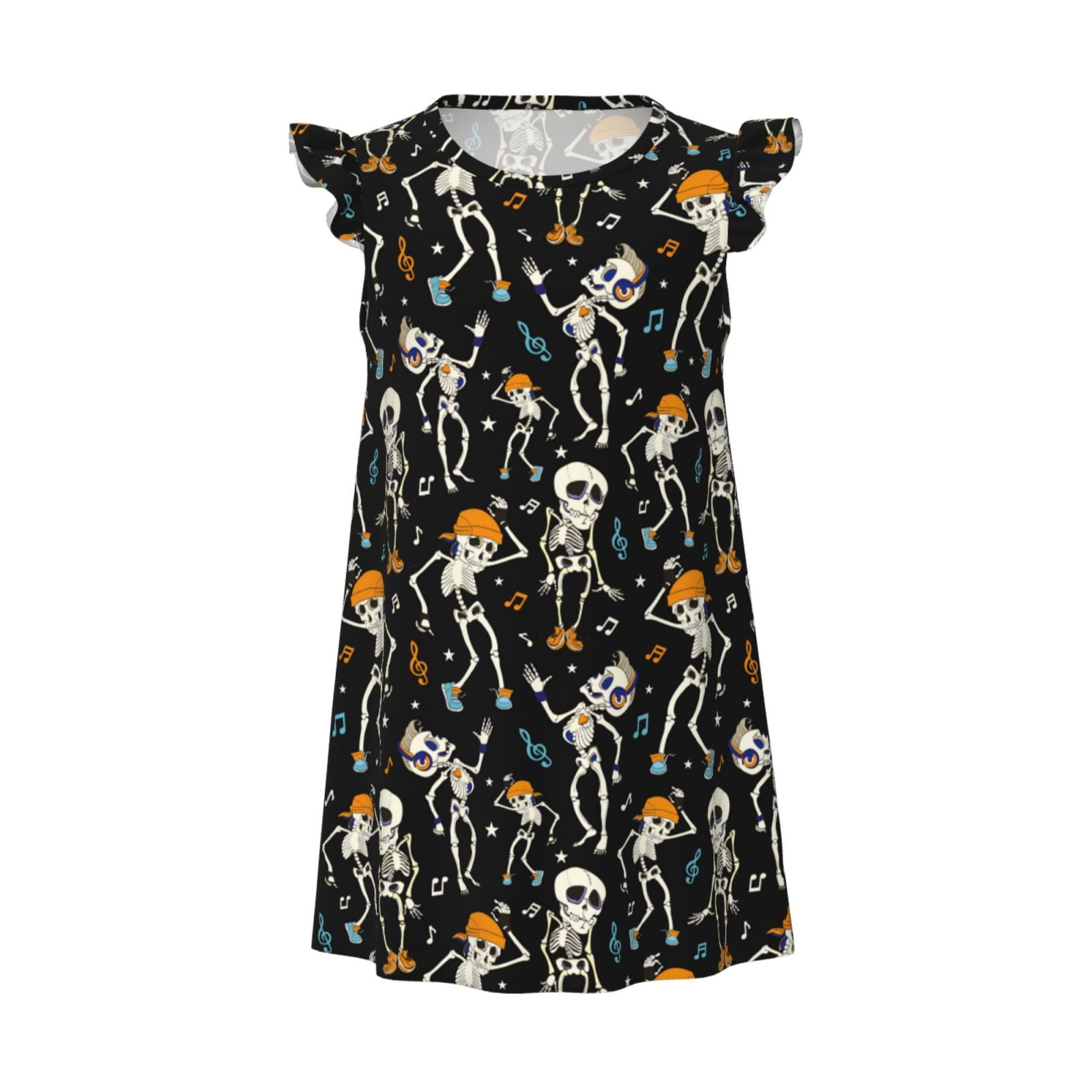 KLL Dancing Skeleton Party Print Girls Nightgowns Pajamas for Girl ...