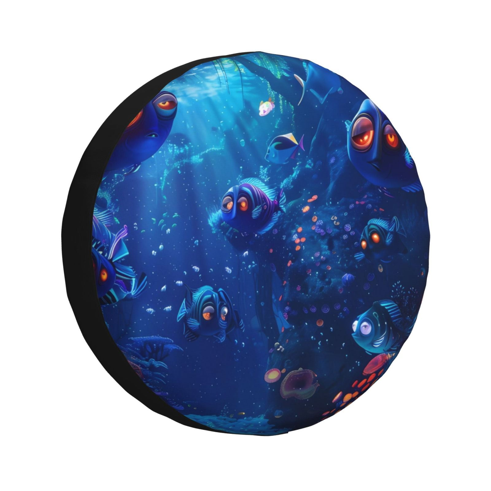 KLL Deep Sea Glowing Fishes Pattern 14-17 inch Spare Tire Cover ...