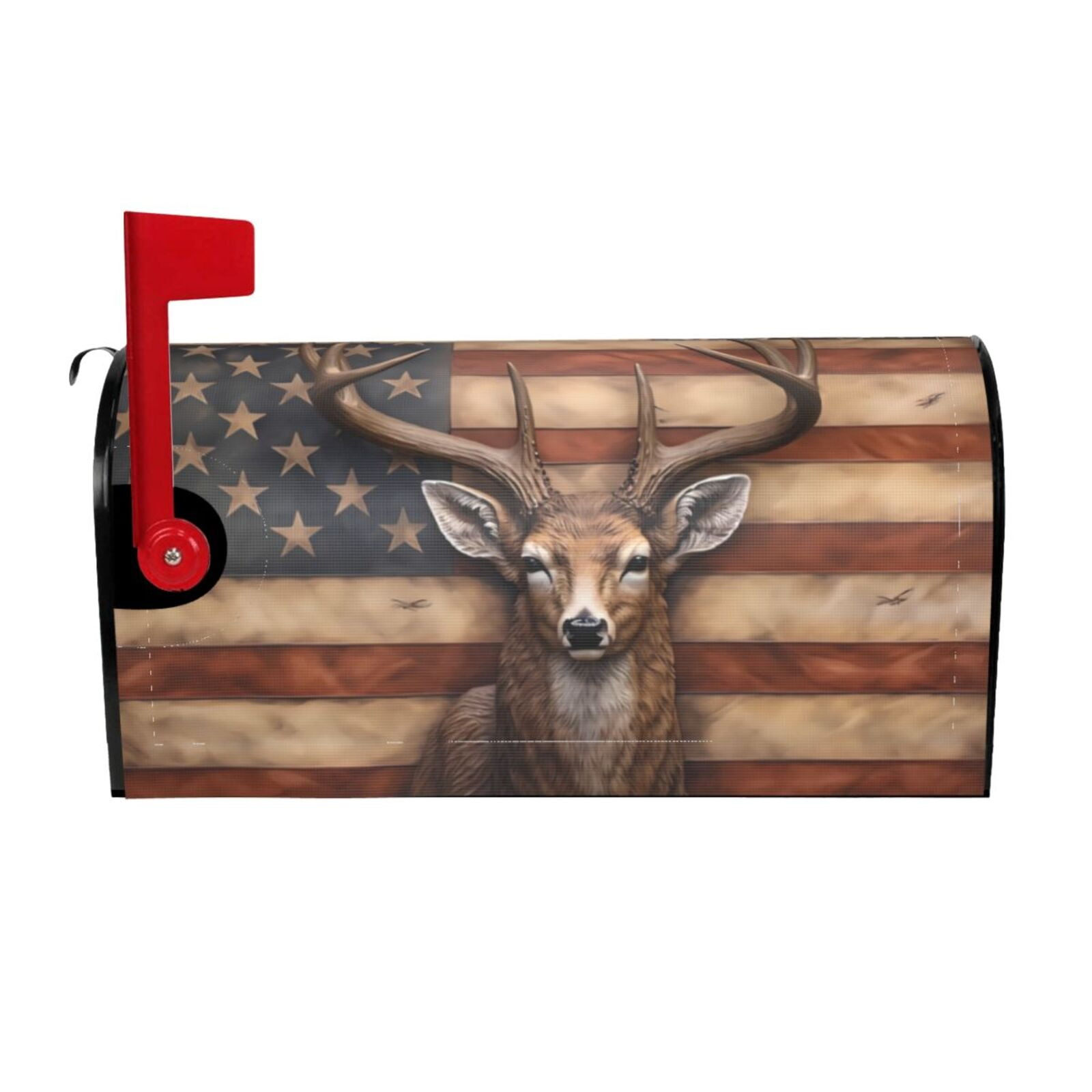 KLL Deer American Flag Wall Pattern Mailbox Covers,Magnetic Mailbox ...