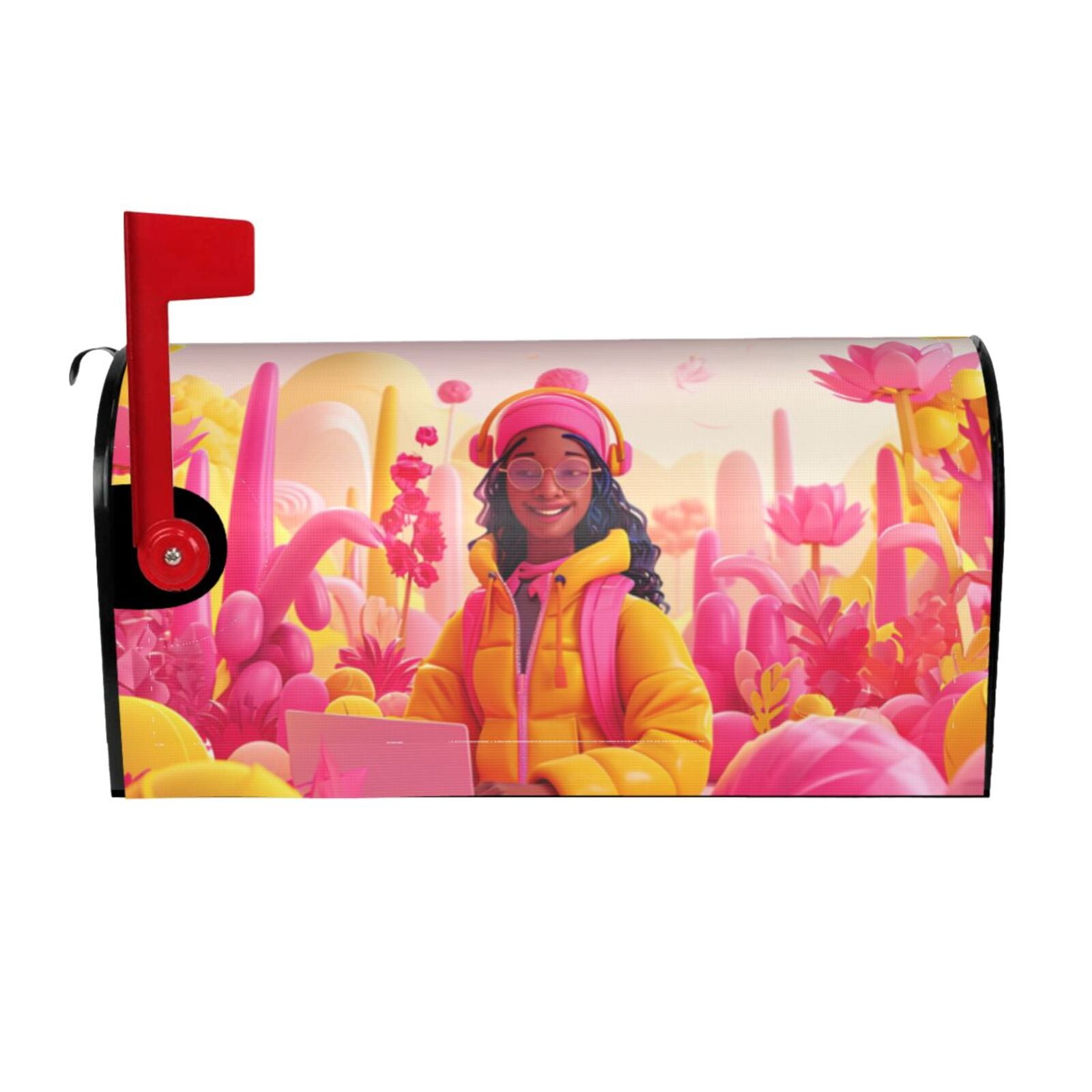 KLL Digital Nomad Pink Landscape Pattern Mailbox Covers,Magnetic ...