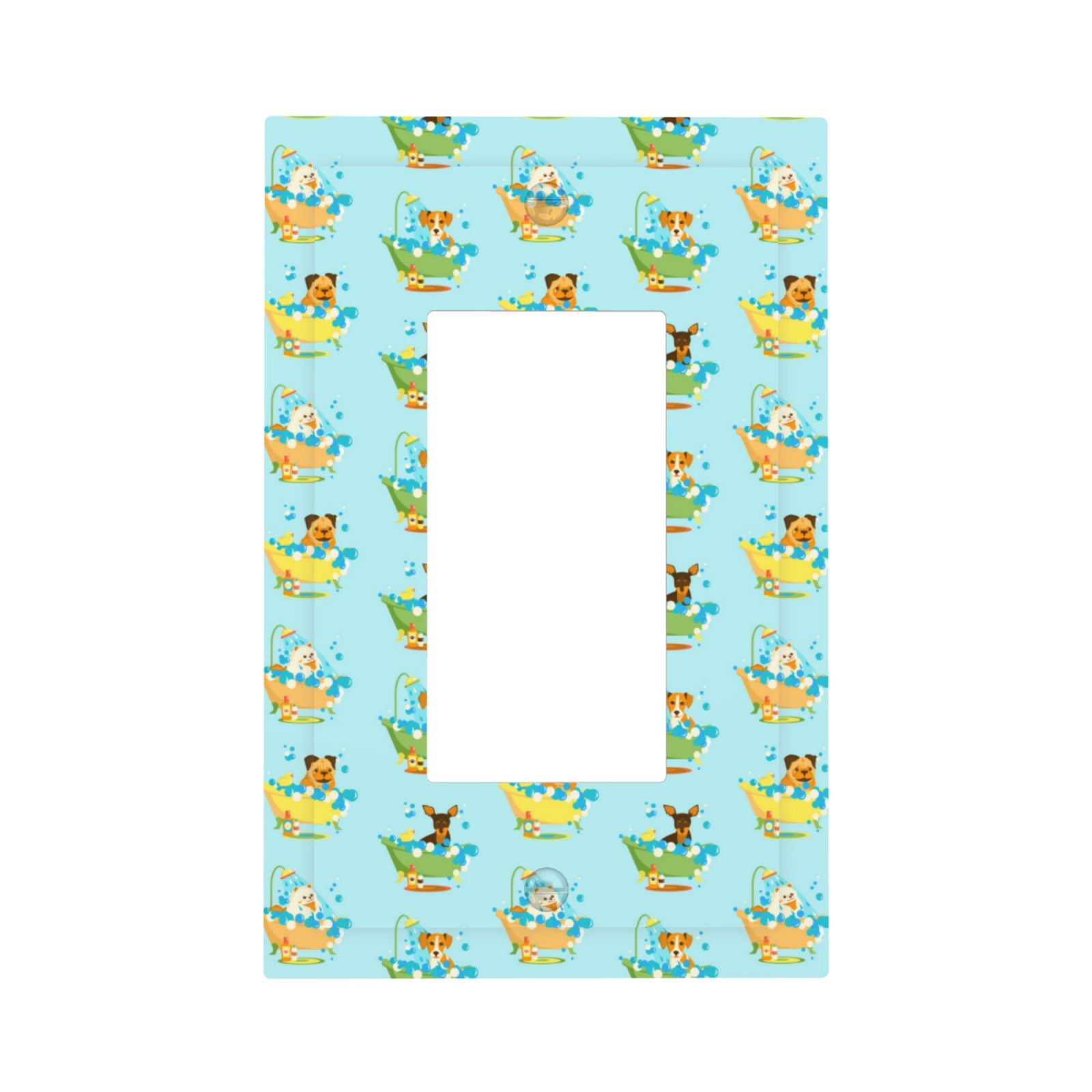 KLL Doggy In Bubble Bath Pattern Electrical Outlet Covers, 3" x 5" 1 ...