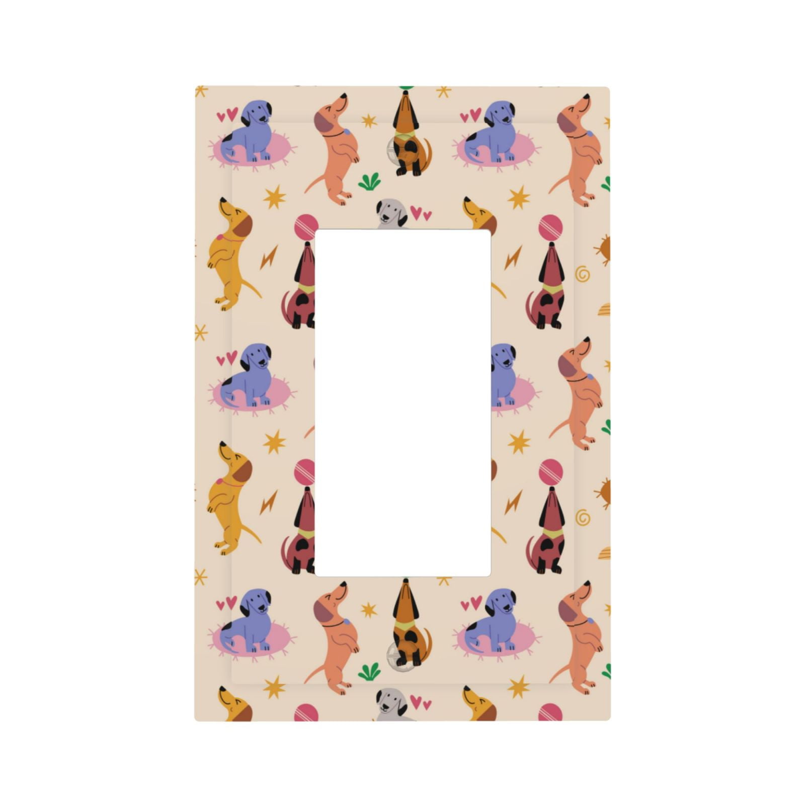 KLL Dogs In Different Poses Pattern Electrical Outlet Covers, 3" x 5" 1 ...