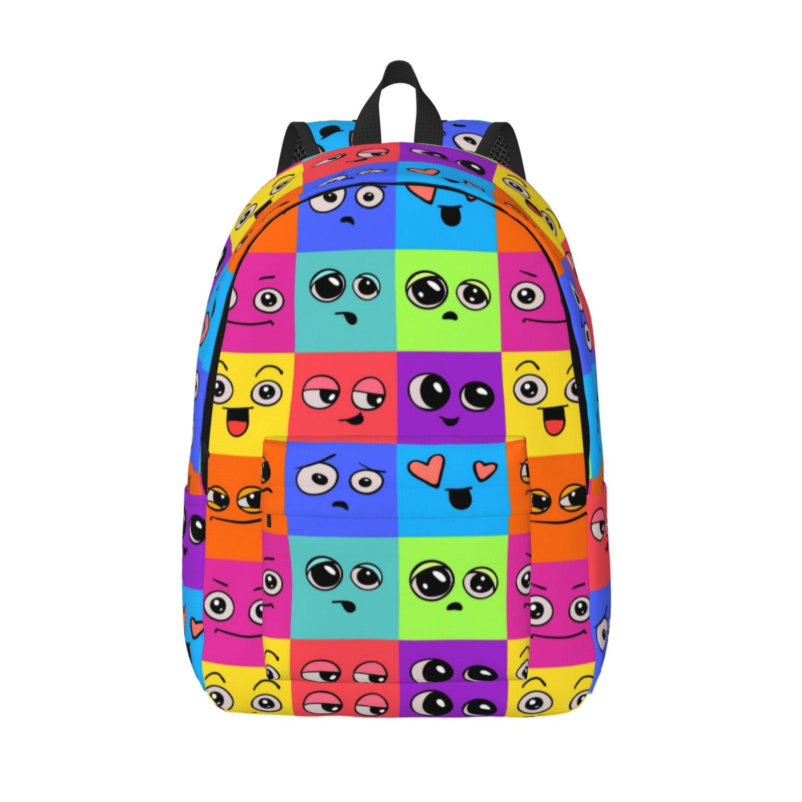 KLL Doodle Faces Emotions Print Travel Laptop Backpack - College ...