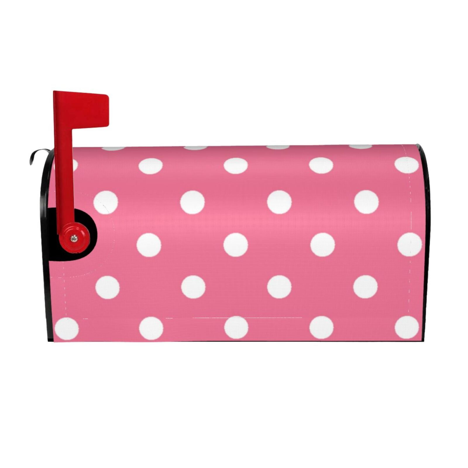 KLL Dots On Rose Red Background Pattern Mailbox Covers,Magnetic Mailbox ...