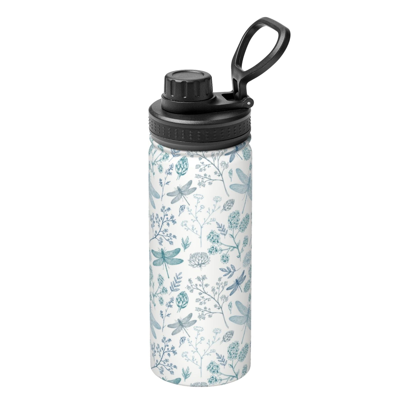 KLL Dragonfly Pattern 18oz Insulated Water Bottle, Stainless Steel ...